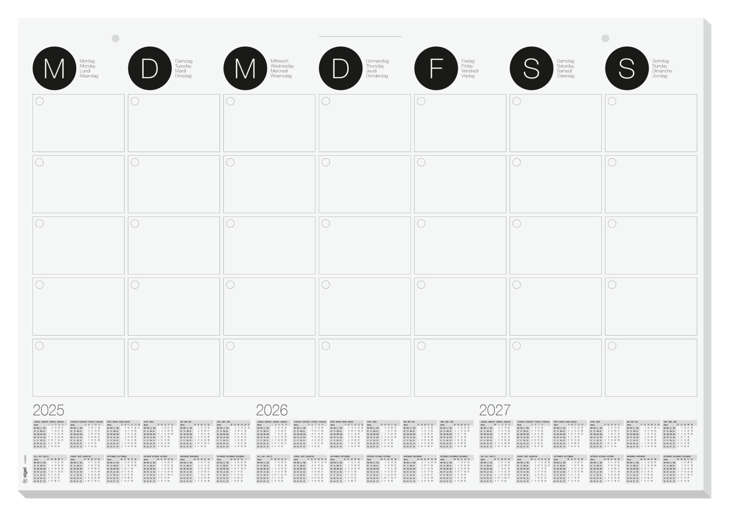 SIGEL HO550 Paper Desk Pad / Wall Calendar, with 3-year calendar, A2 ...