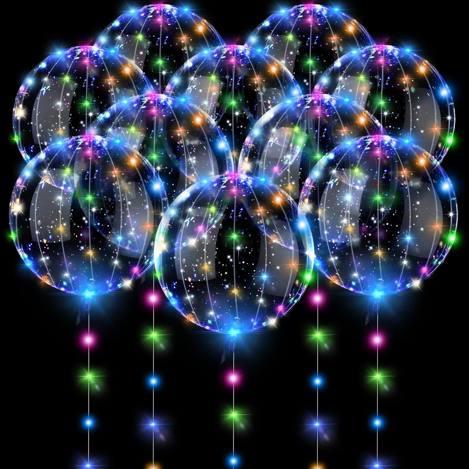 Amazon.com: LED Balloons 40 Sets, LED Light Up Bobo Balloons 20 Inches ...