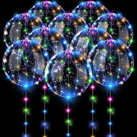 Amazon.com: LED Balloons 40 Sets, LED Light Up Bobo Balloons 20 Inches ...