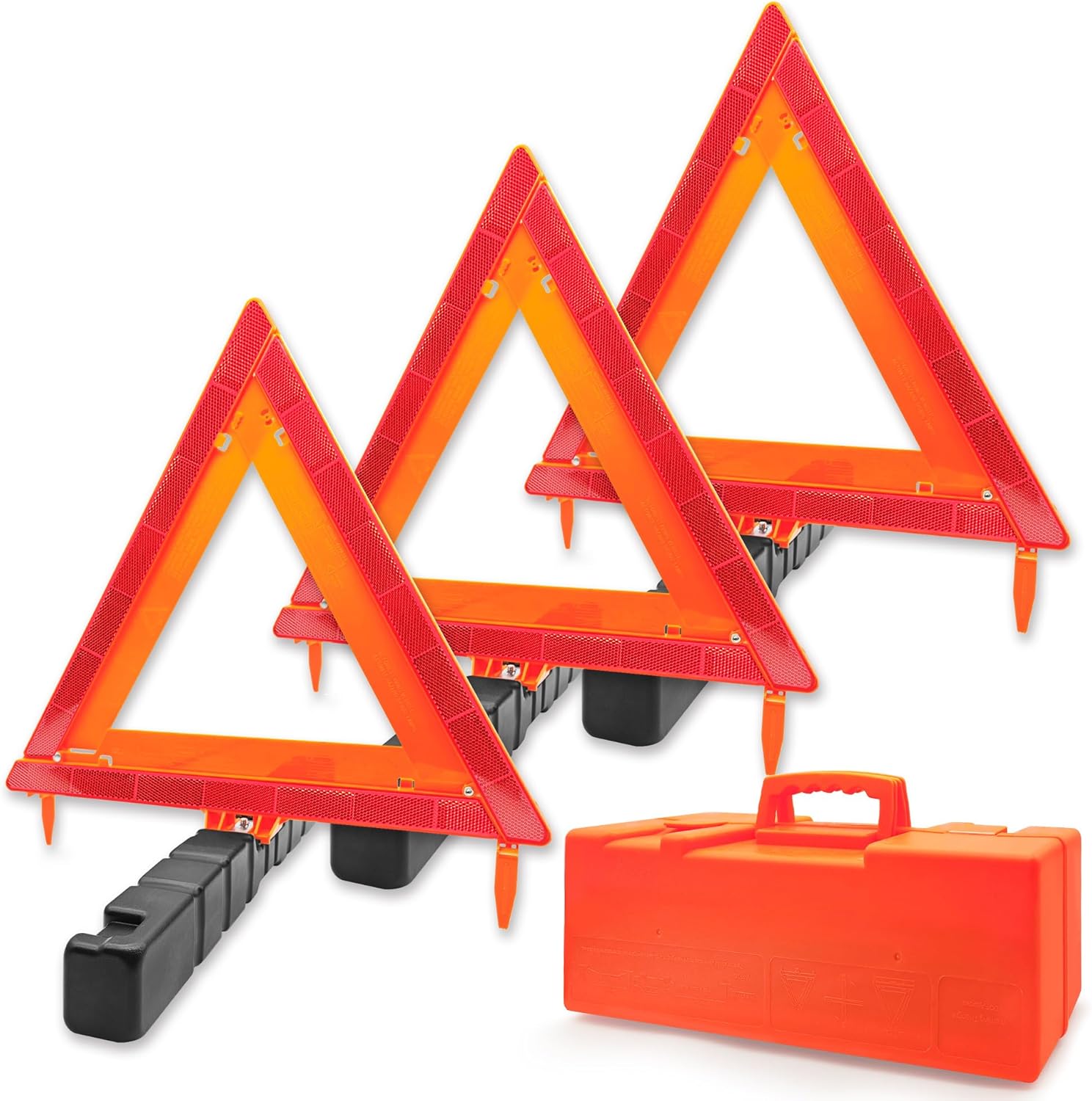 Amazon.com: KIMESUKA 3 Pack Folding Safety Triangles DOT Approved ...