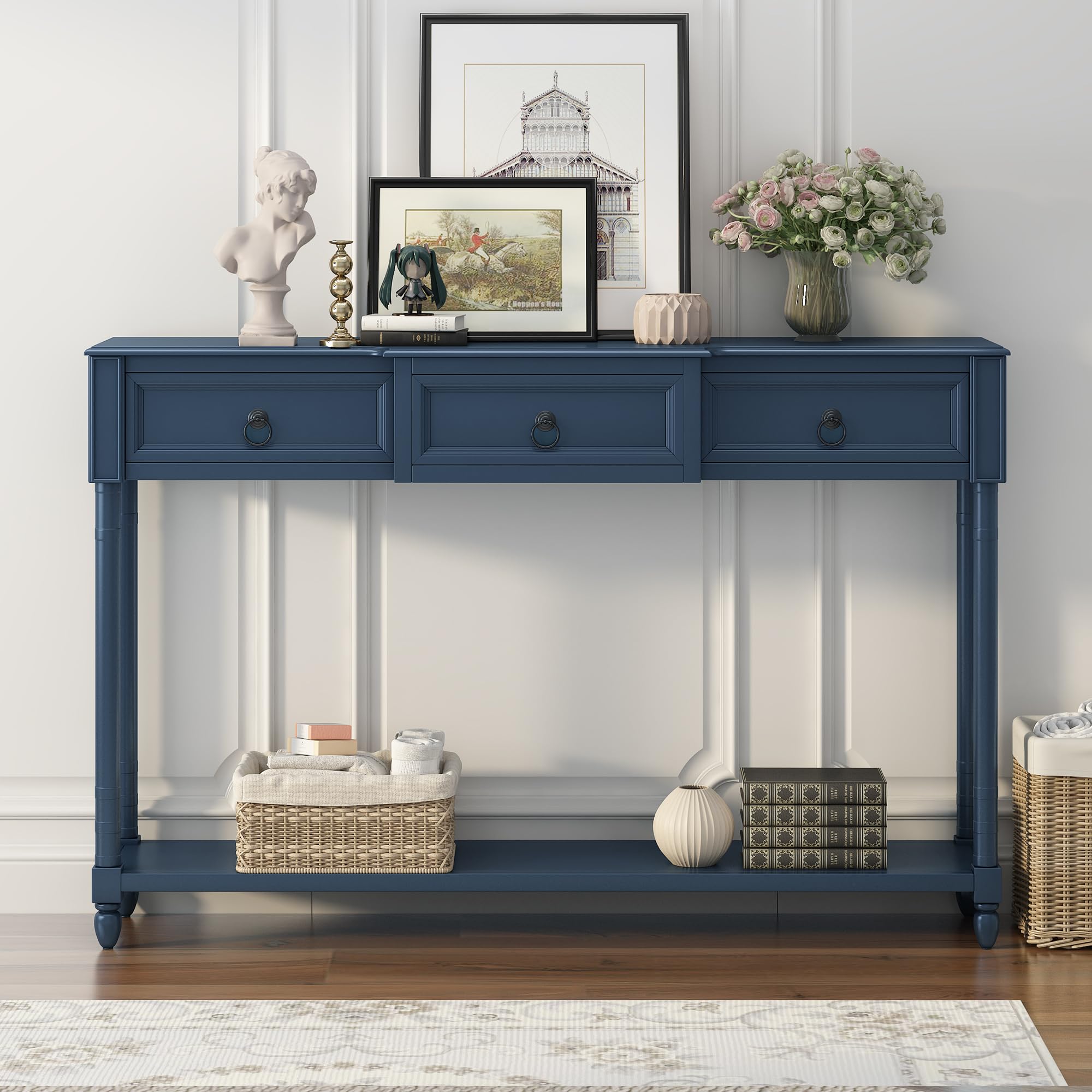 Snapklik.com : ROOMTEC Farmhouse Sofa Solid Wood Accent Console Table