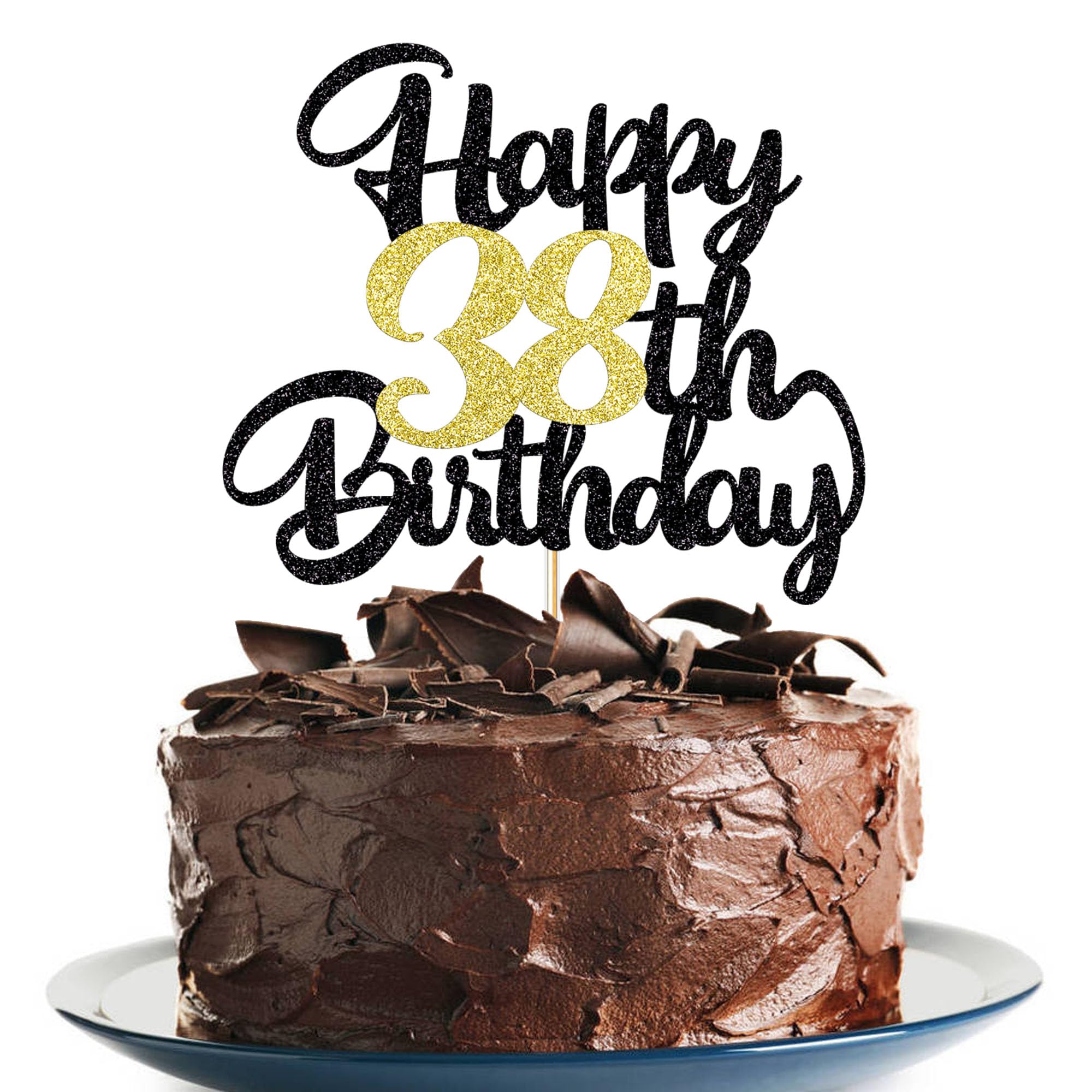 Amazon.com: Klionjor 38th Happy birthday cake topper happy birthday ...
