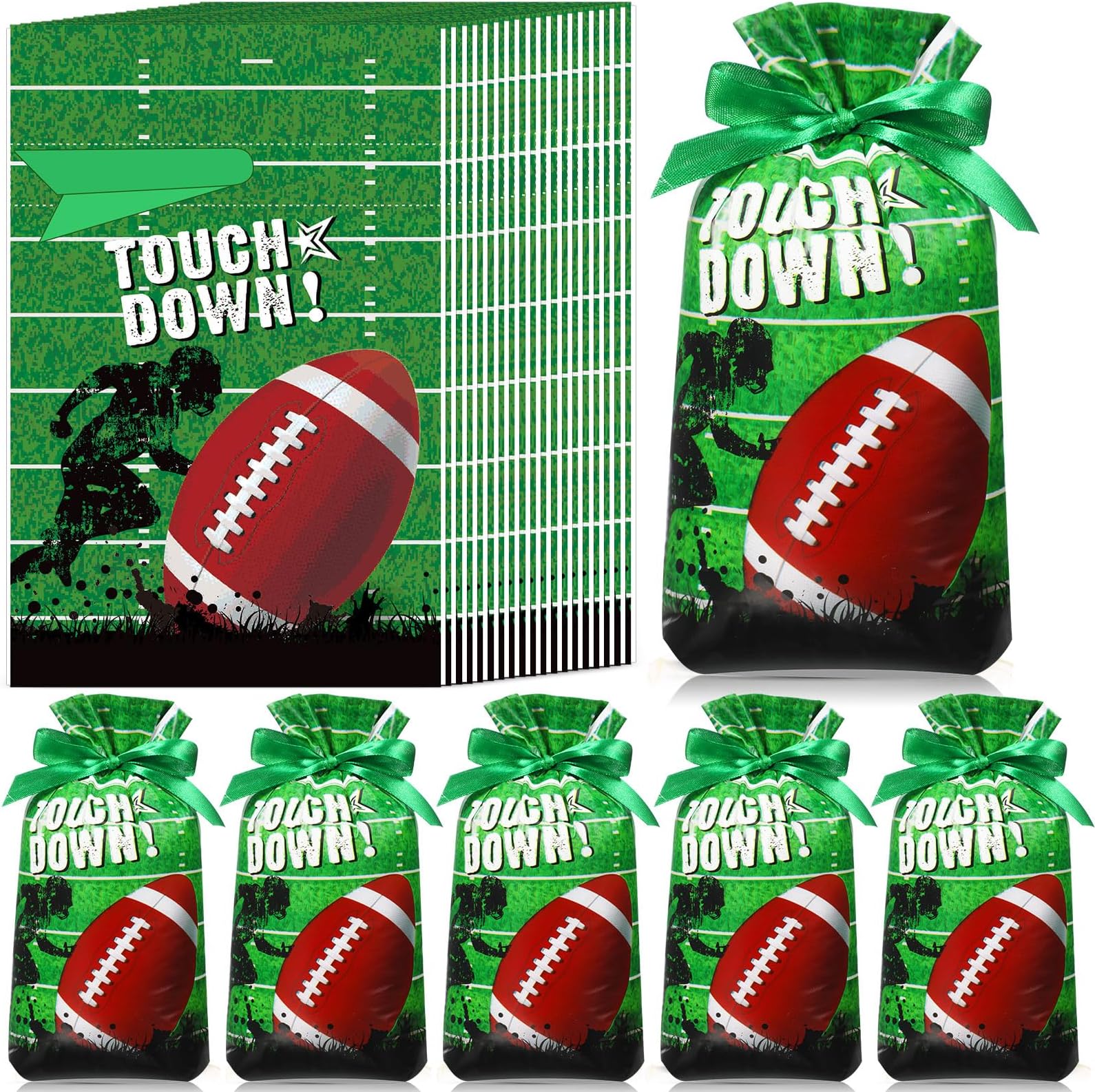 Amazon.com: Photect 24 Pcs Football Non Woven Gift Bags Football ...