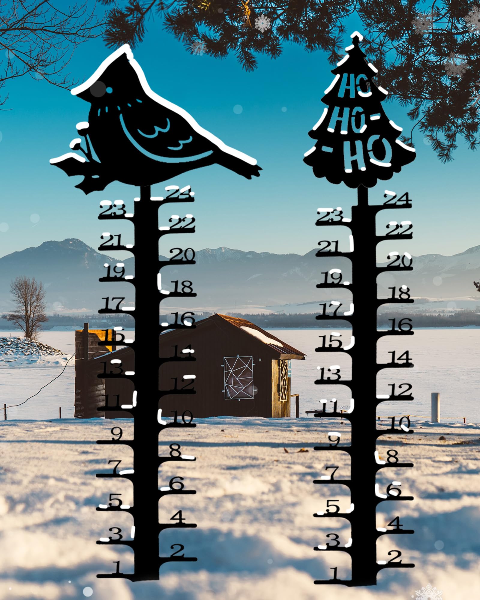 Amazon.com : 2PC Snow Gauge Outdoor, 24 Inch Snowfall Measuring Gauge ...