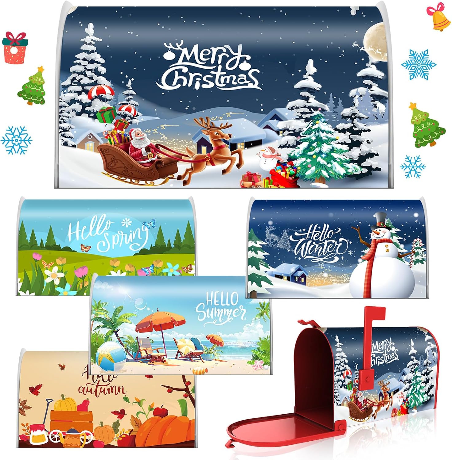 Amazon.com: 5 Pcs Seasonal Mailbox Covers Magnetic Standard Size 18 x ...