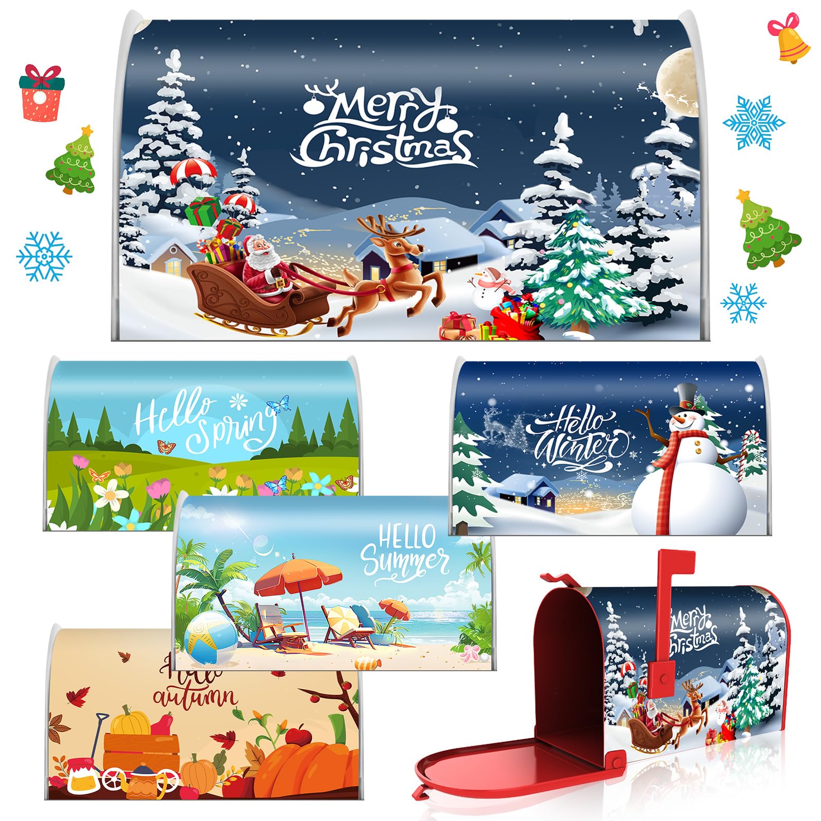 Amazon.com: 5 Pcs Seasonal Mailbox Covers Magnetic Standard Size 18 x ...