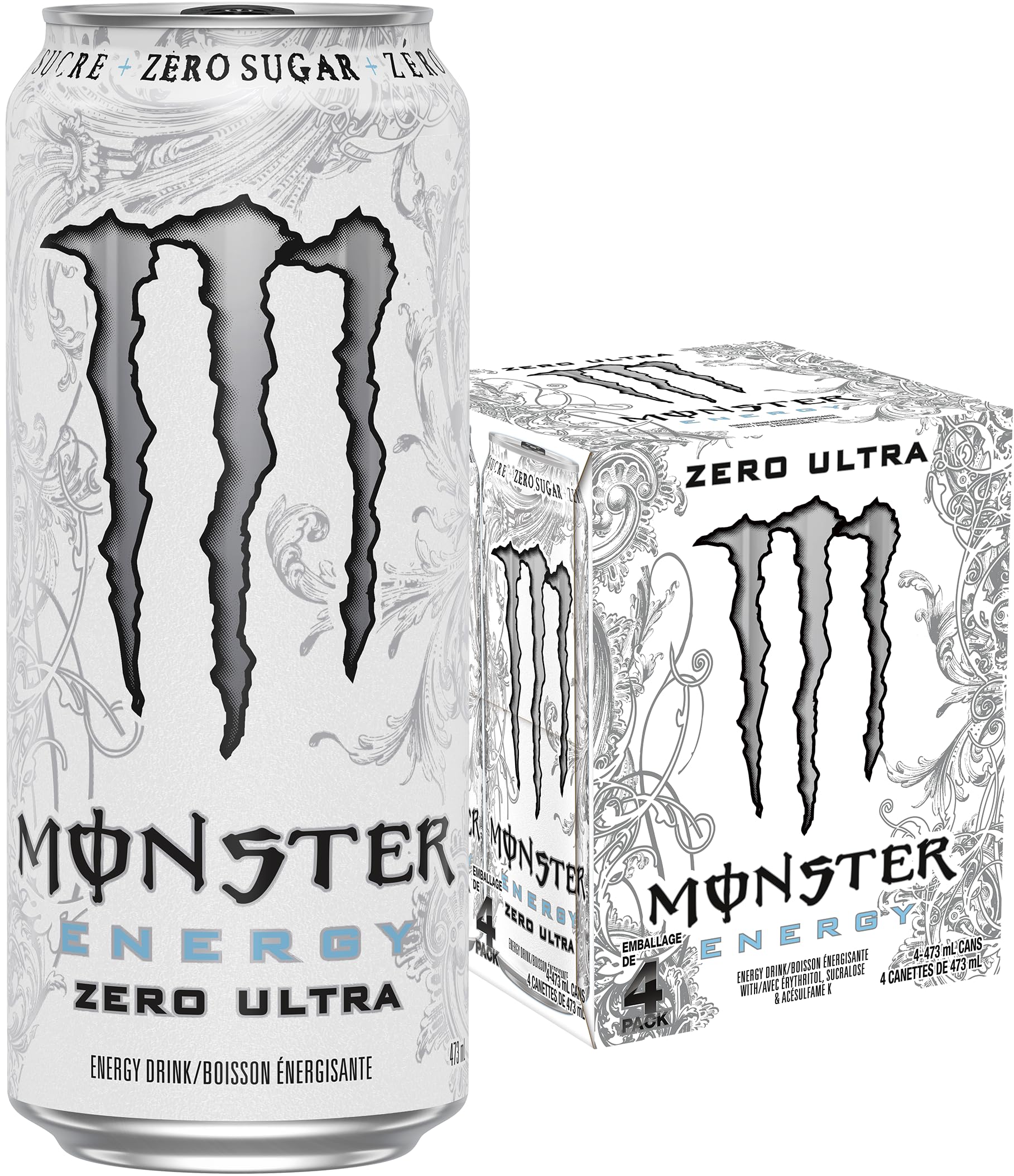 Monster Energy, Zero Ultra, 473mL Cans, Pack of 4 : Amazon.ca: Grocery ...