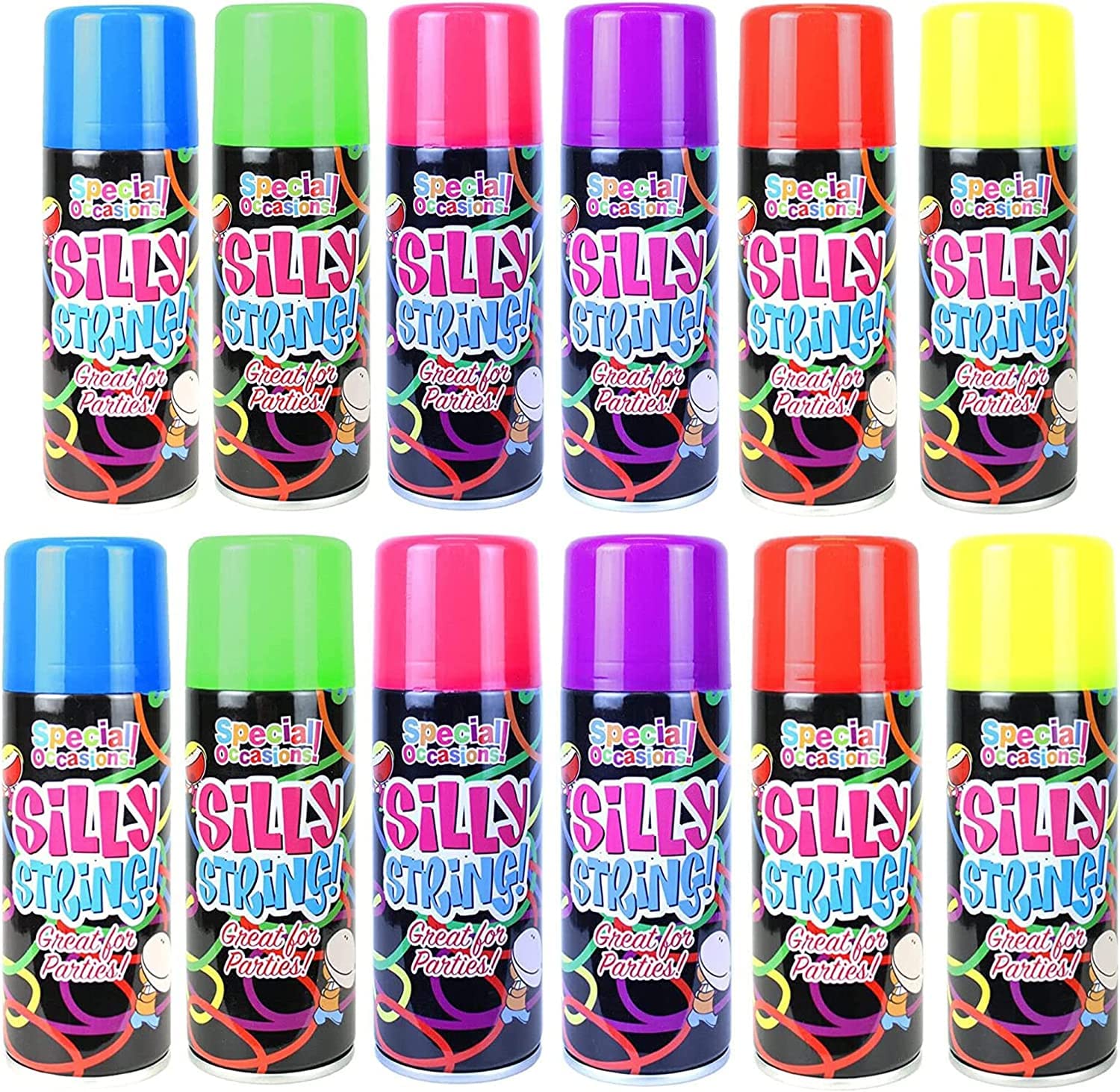 Multicolor Silly String Party Spray for Occasions Birthday Parties Wedding Festival Children ...