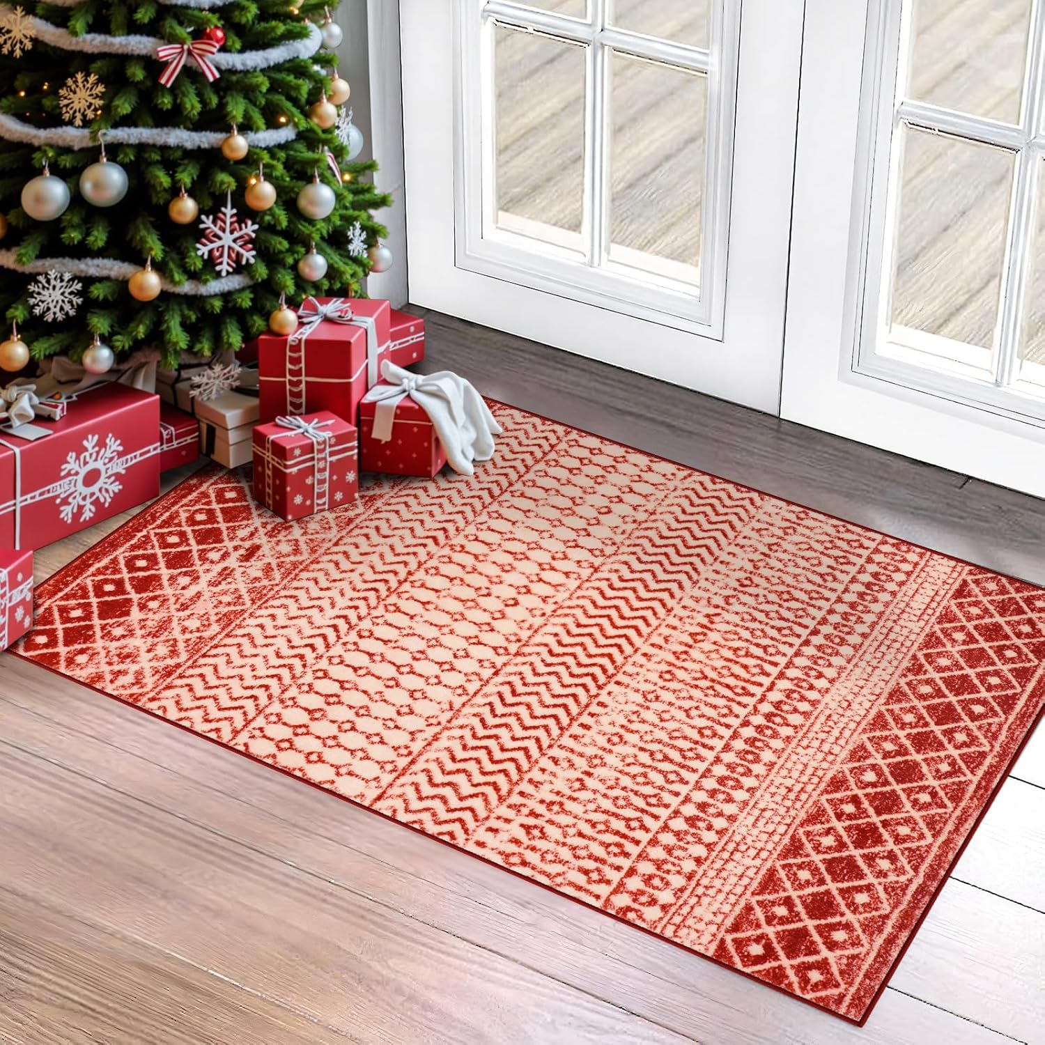 Amazon.com: Nailttos Christmas Rugs for Entryway, 2x3 Soft Non Slip Red ...