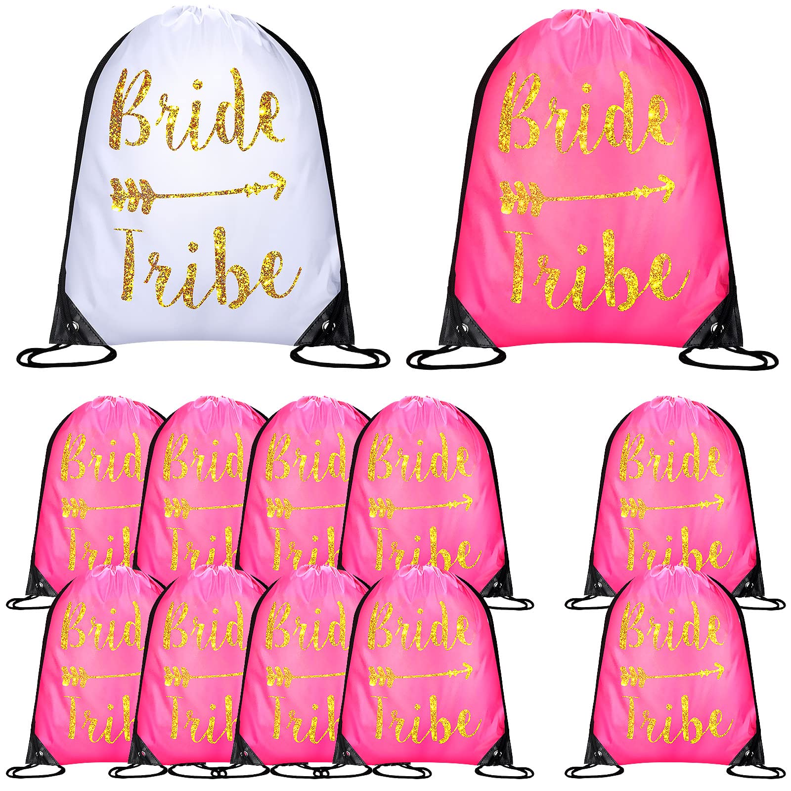 Amazon.com: Maitys 12 Pieces Bride Drawstring Bags Bachelorette Party ...