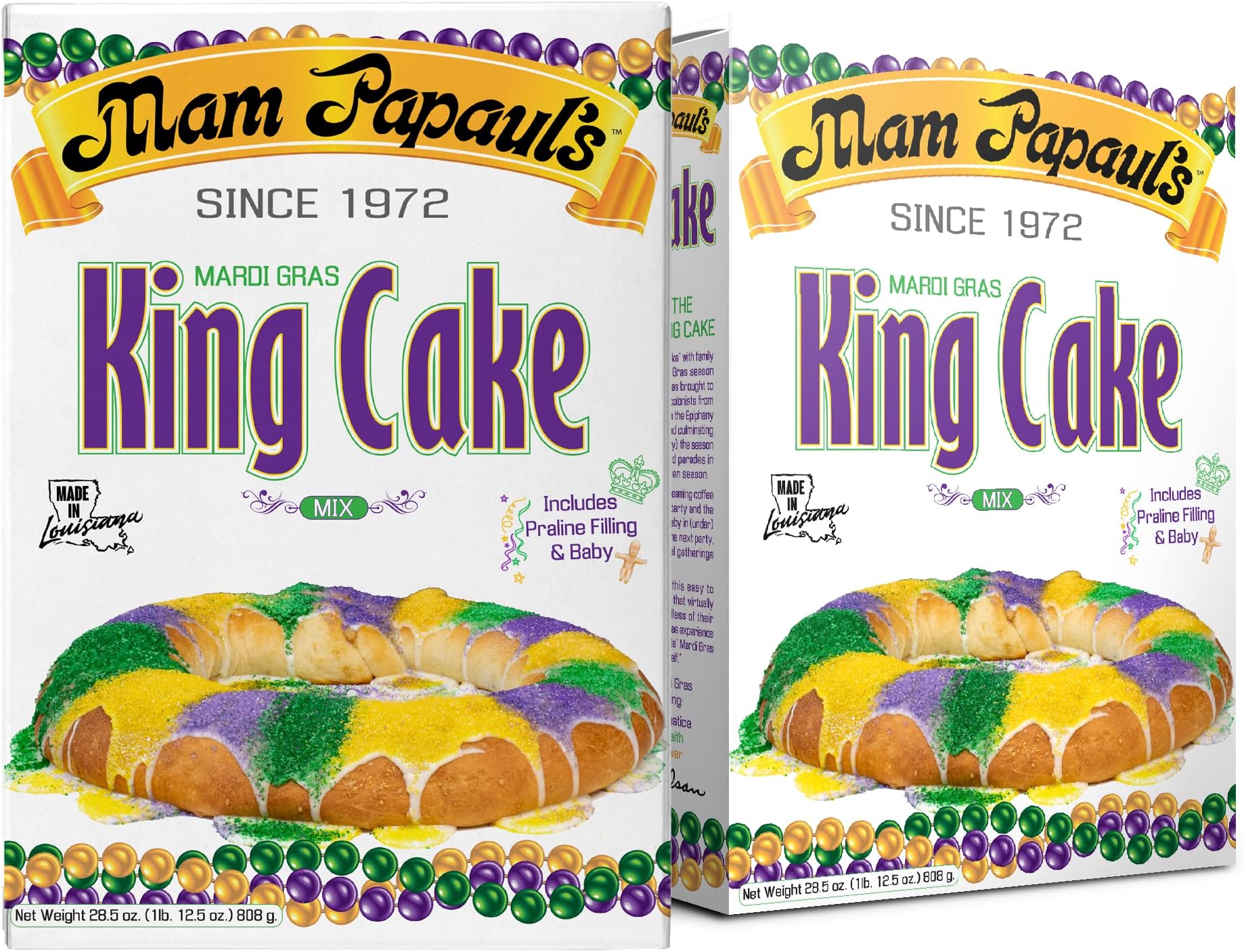 Amazon.com : Mam Papaul's King Cake Mix 2pk : Grocery & Gourmet Food