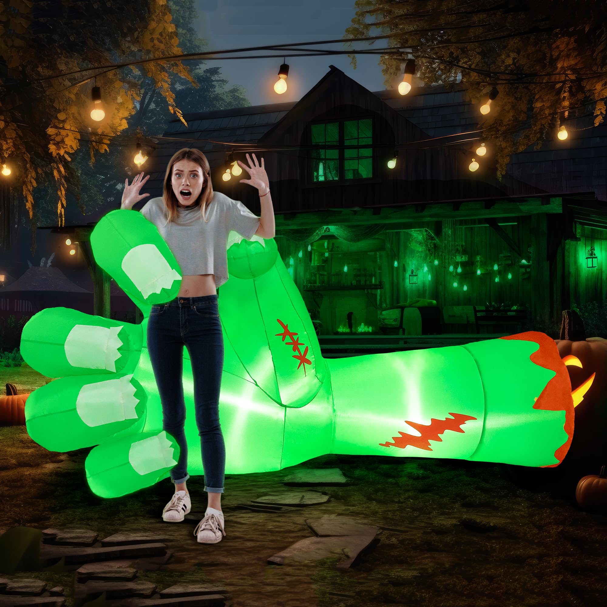 Snapklik.com : Joiedomi 9 Ft Long Giant Halloween Inflatables Zombie ...