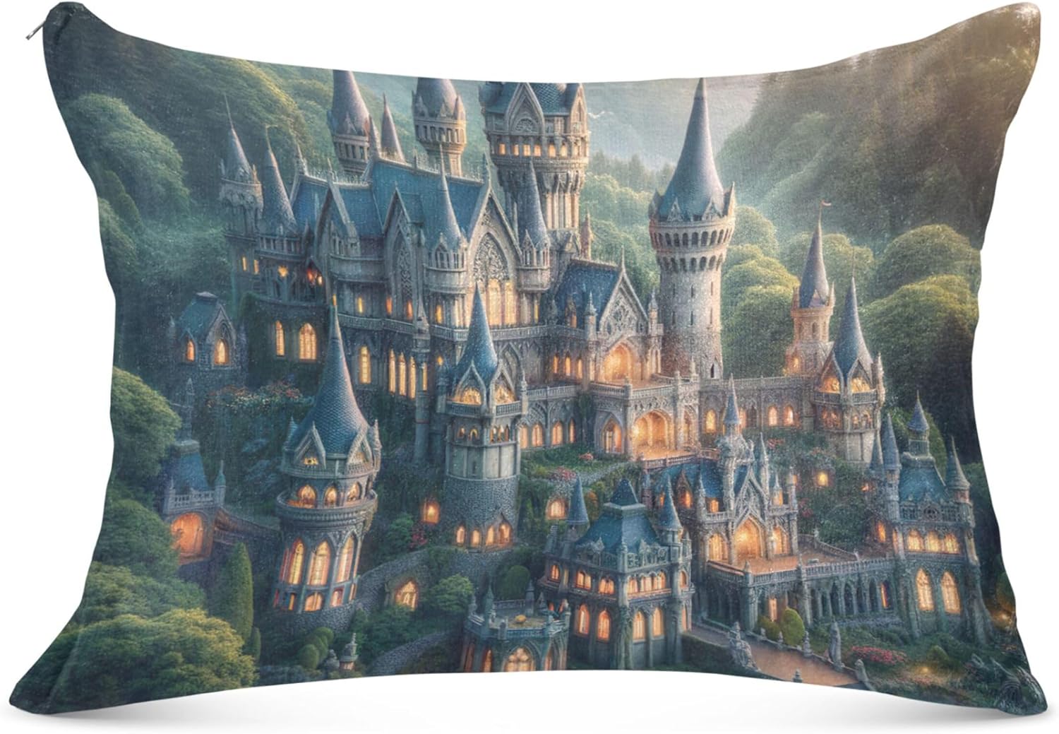 Amazon.com: Funny Magical Castle Painting Decorative Pillowcase with ...