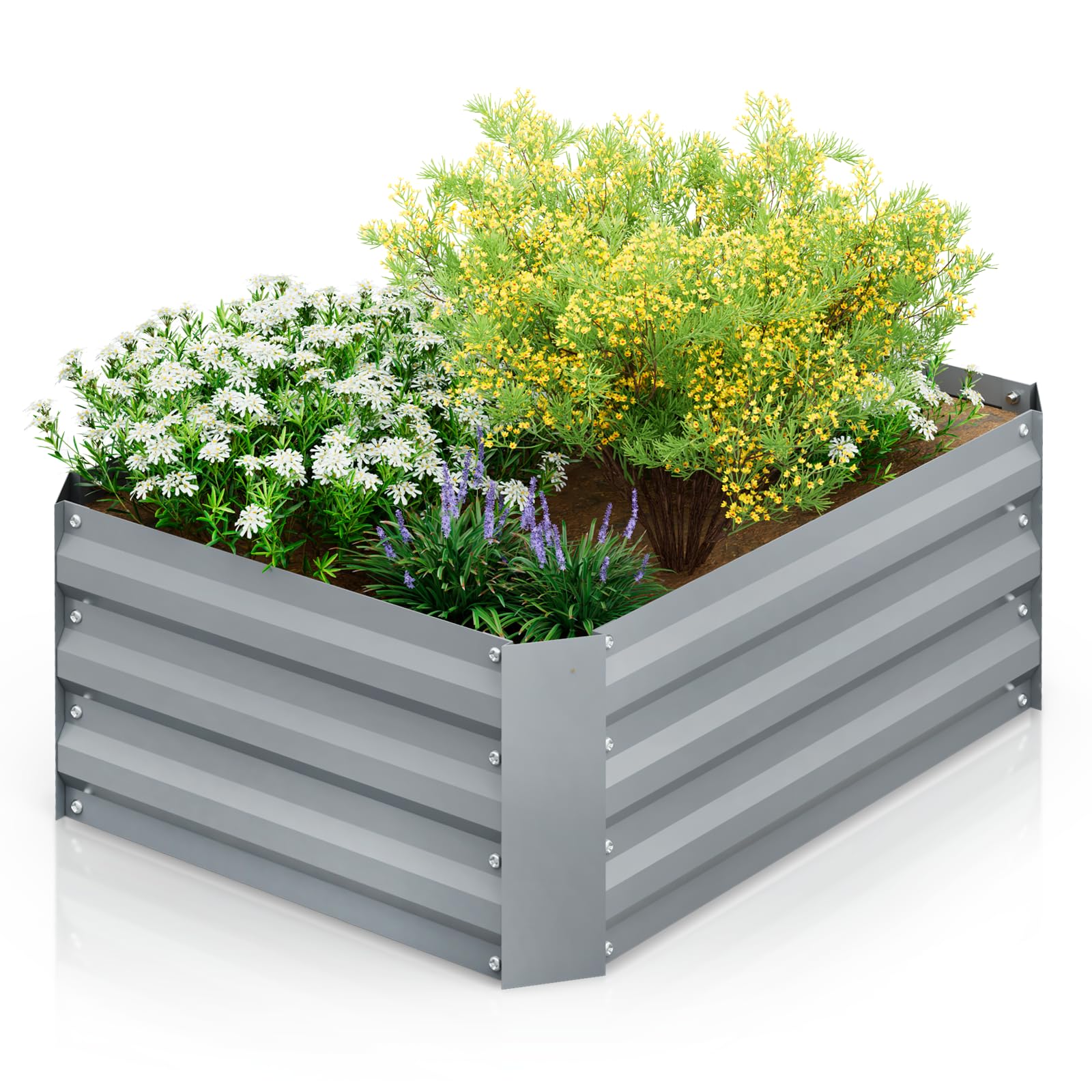 Amazon.com: Magshion Outdoor Metal Raised Garden Bed, Elevated Planter ...