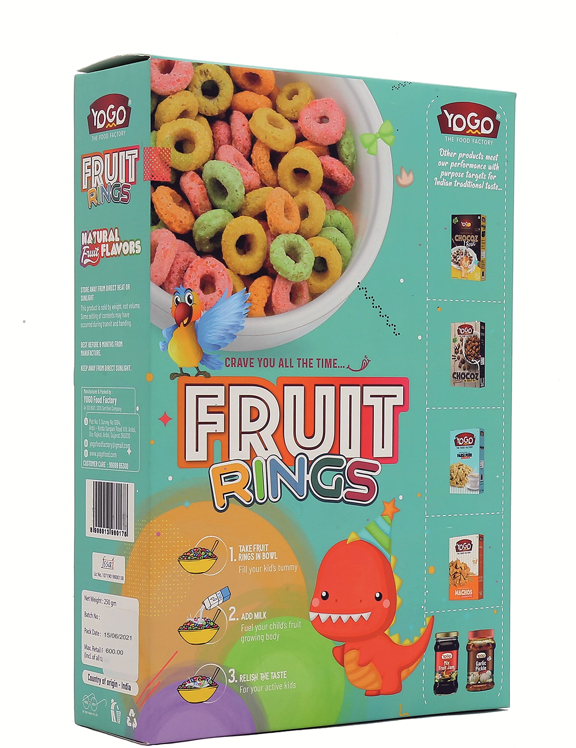 Buy YOGO Mix Fruit Rings Breakfast Cereal/High Fiber and Multigrain ...