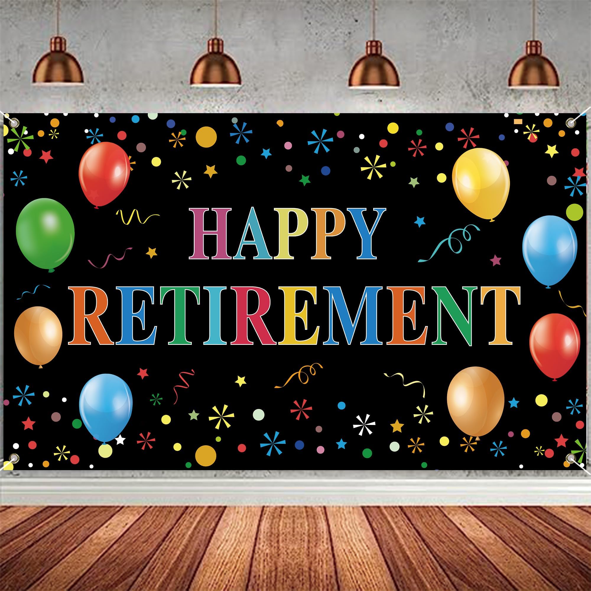 Amazon.com : LOONELO Happy Retirement Backdrop with 70.8"X43.3"，Large ...