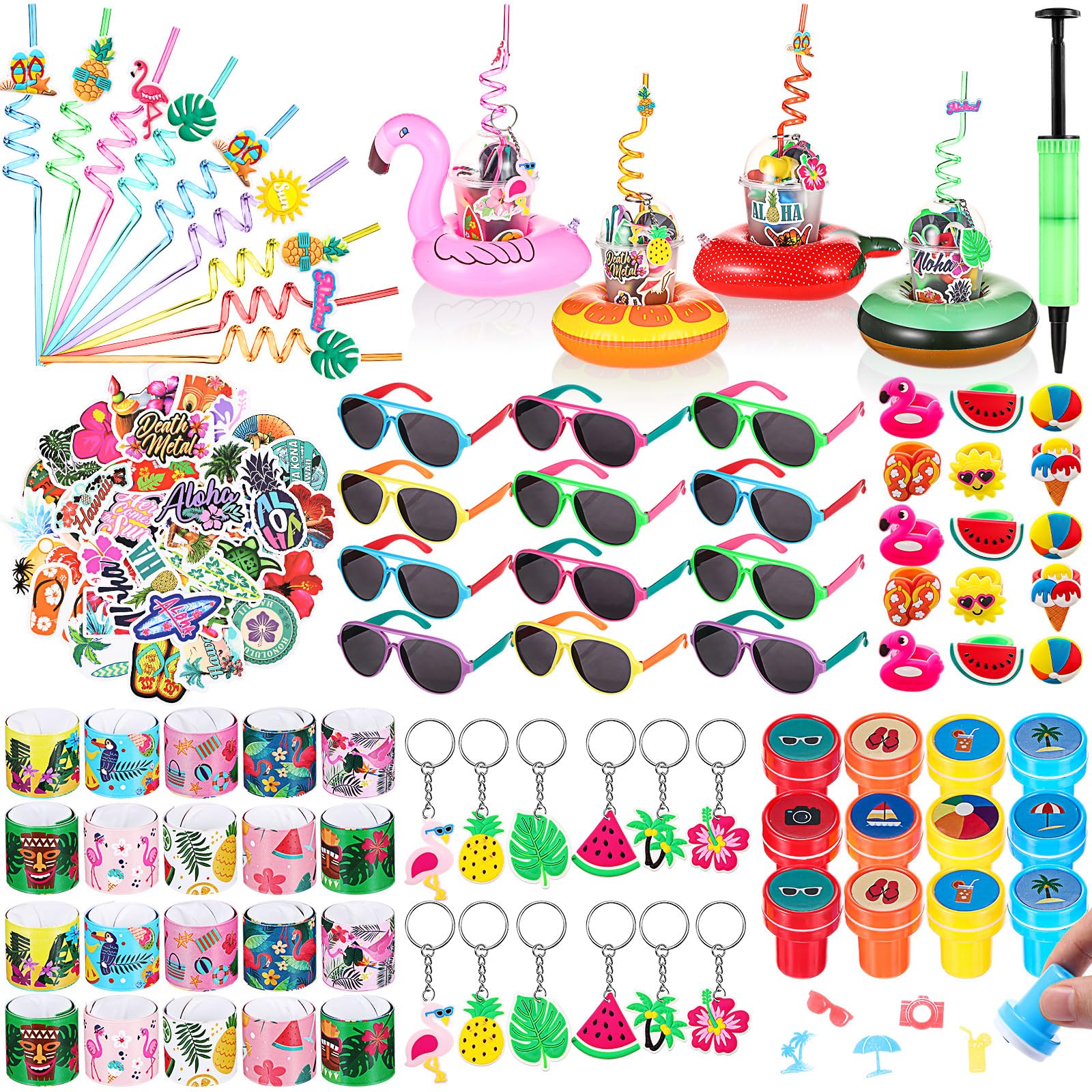 Amazon.com: MiniInflat 159 Pcs Hawaiian Luau Party Favors Inflatable ...