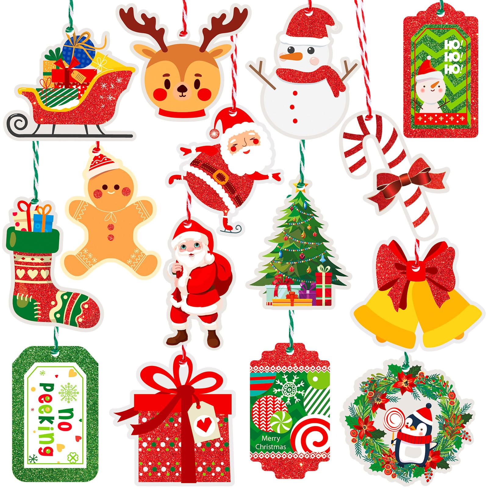 Amazon.com: Cholemy 200 Pieces Large Gift Tags for Christmas with ...