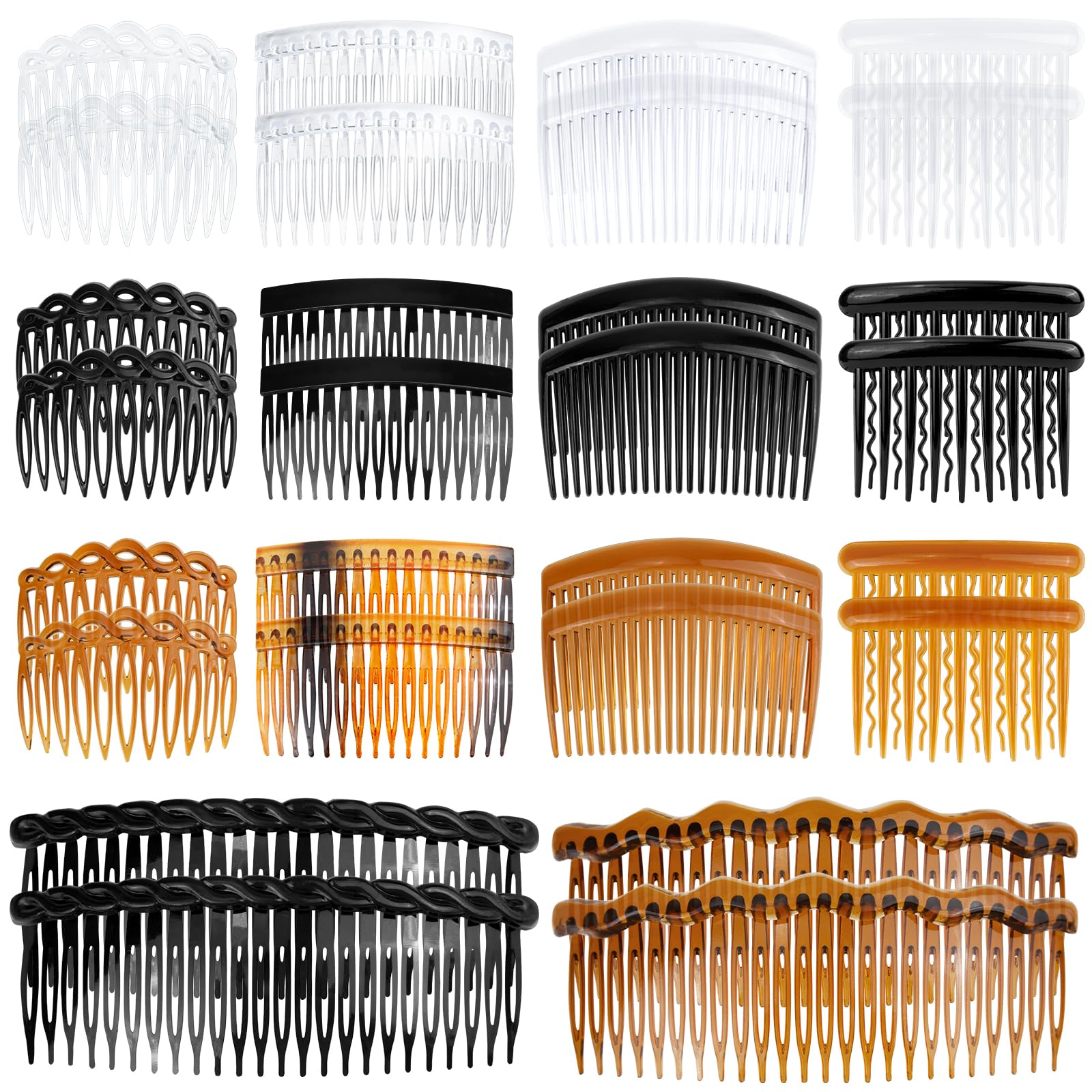 RUITENG 28 Pcs French Side Combs, Non Slip Hair Combs for Women ...