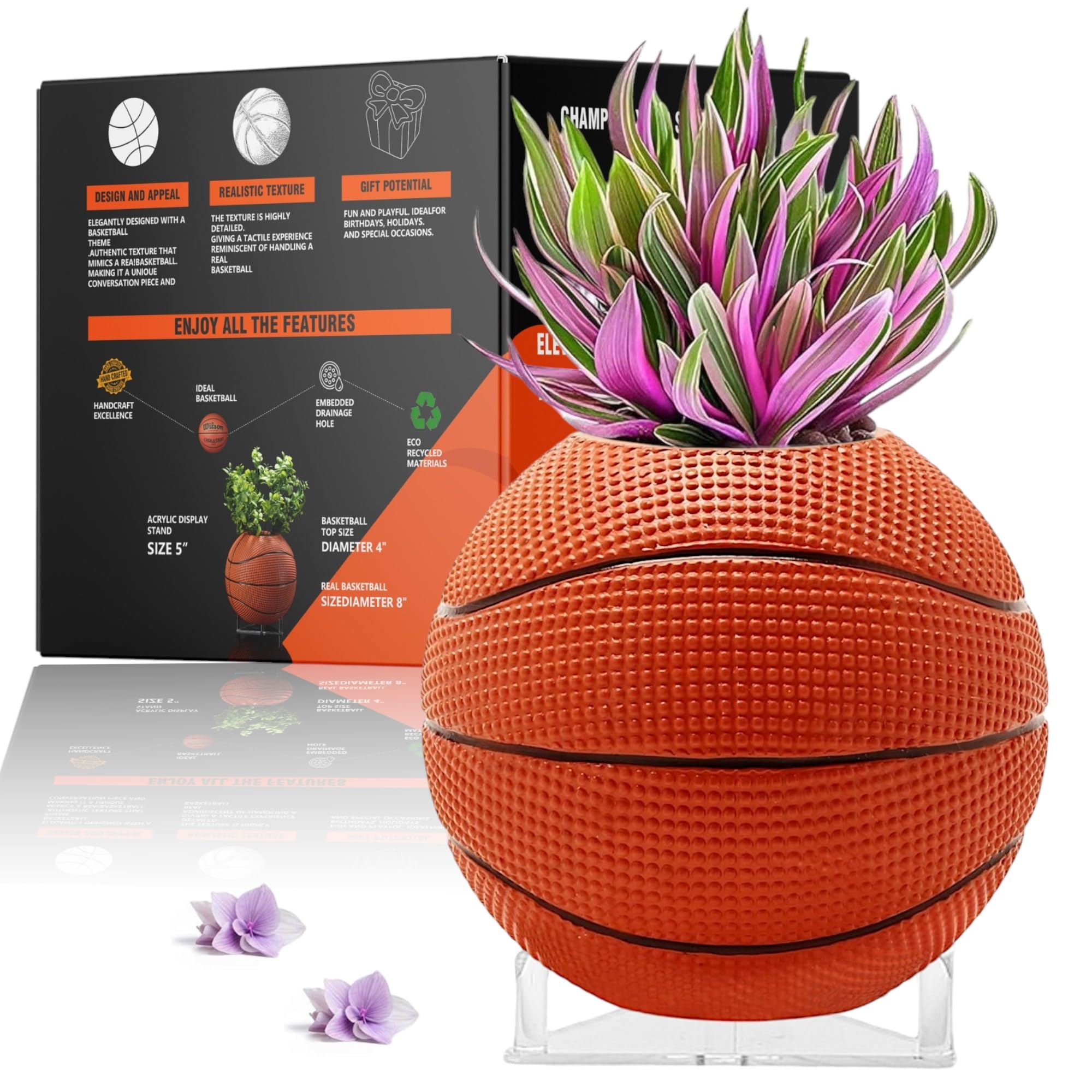 Amazon.com: Basketball Planter For Basketball Room Decor For Boys ...