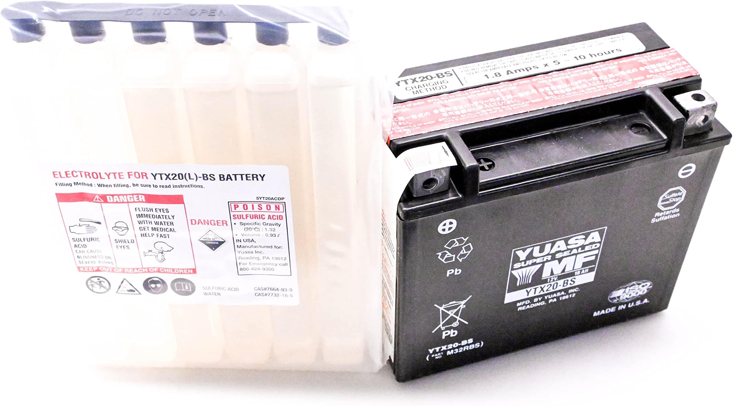 Amazon.com: Yuasa YTX20-BS BATTERY : Automotive