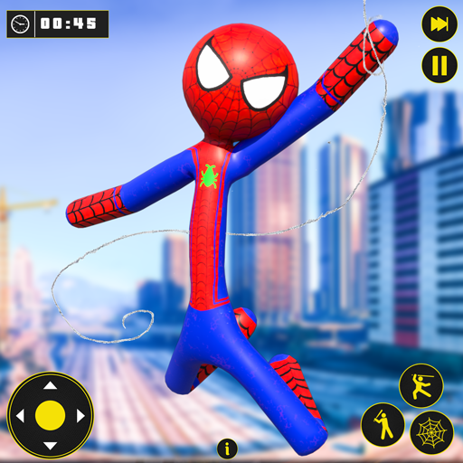 Real Flying Stick Spider Hero Fighting Game: Urban City Stickman Spider ...