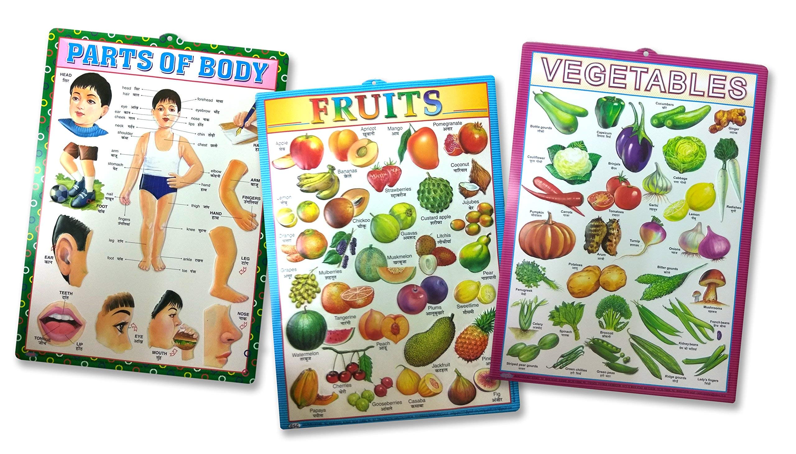 Kidivo Educational Early Learning Plastic 3d Embossed Fruits Vegetable ...