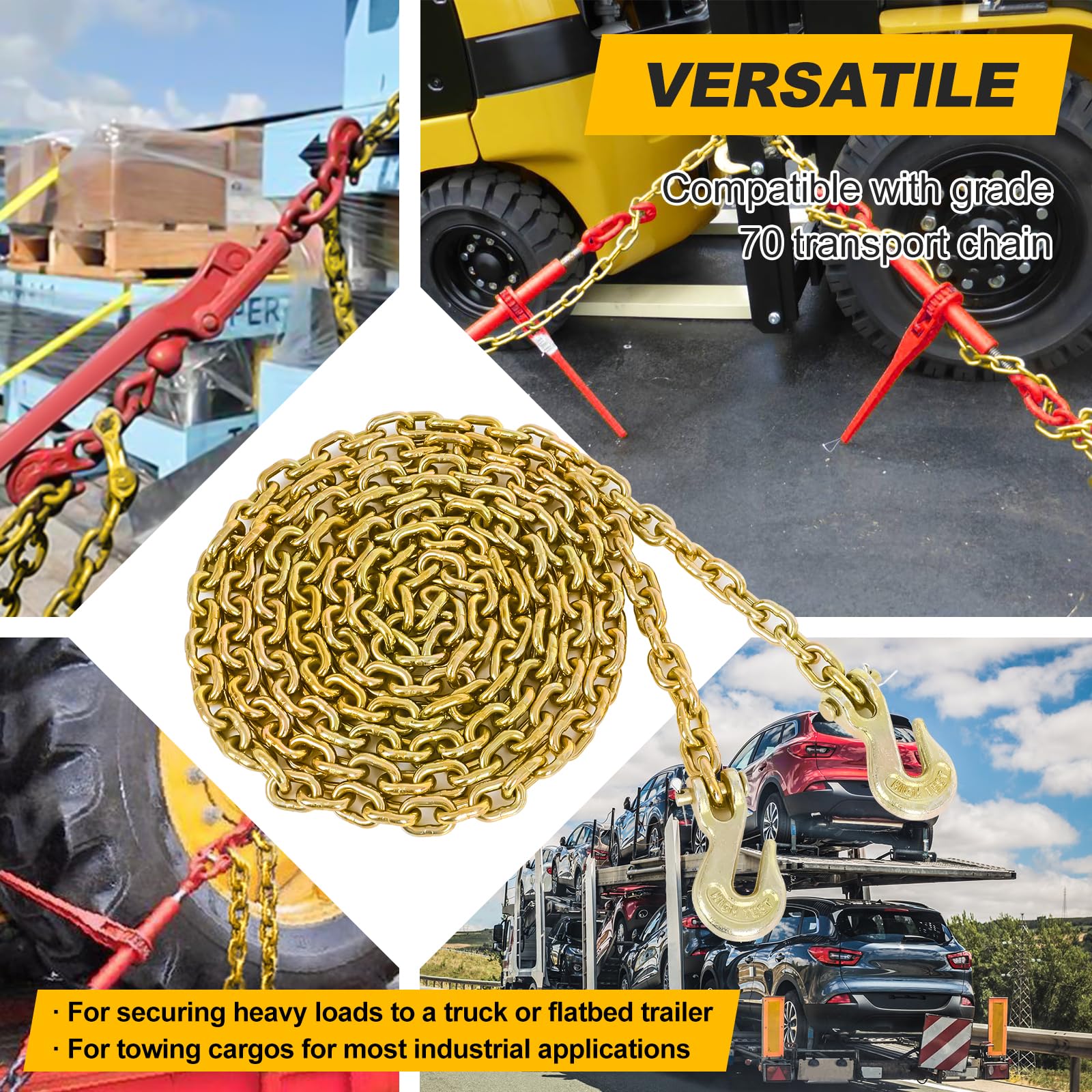 1/4" - 5/16" Ratchet Chain Binder 2600LBS with 1/4" X 12FT Binder Chain ...