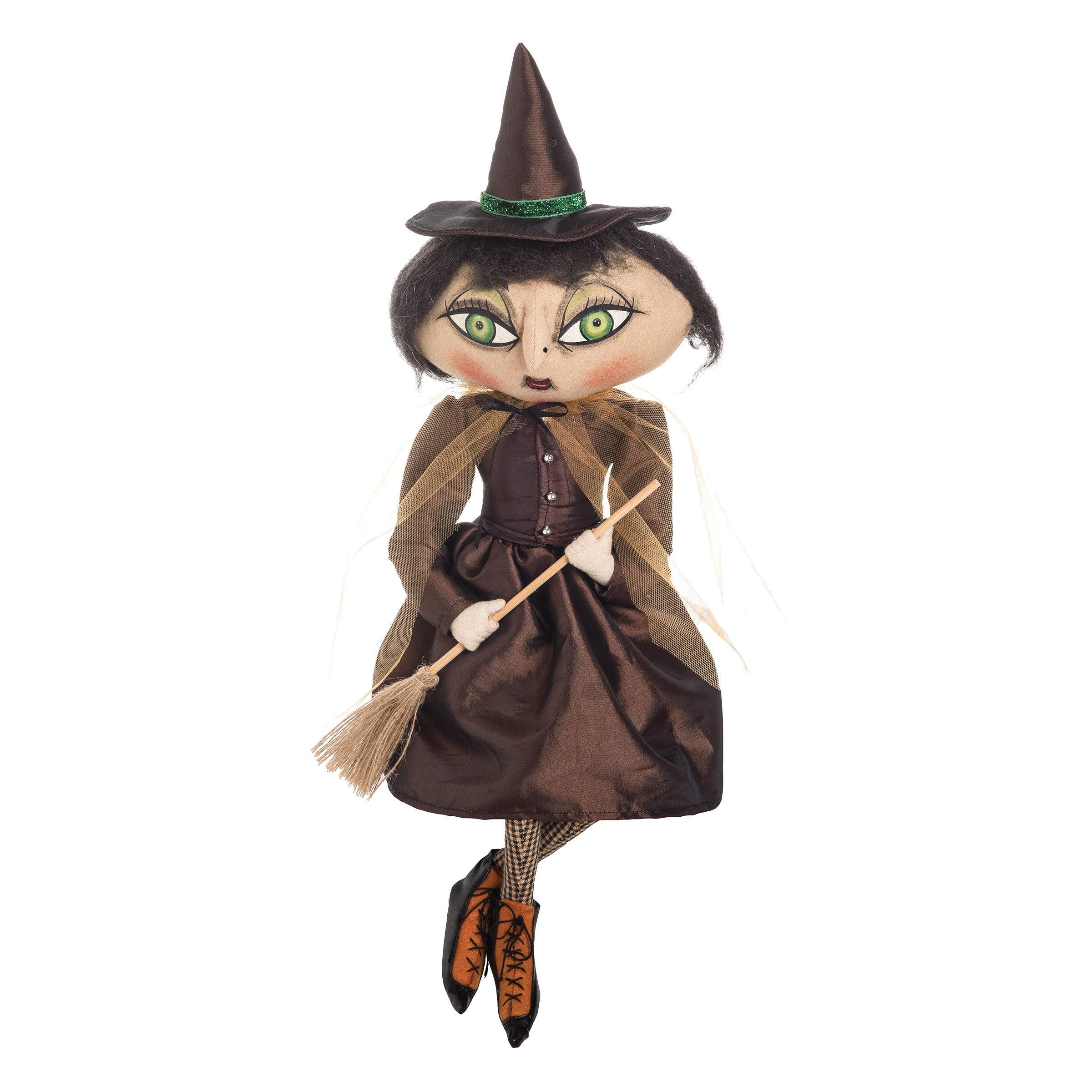 Amazon.com: GALLERIE II Halloween Matilda Witch Folk Art Doll ...