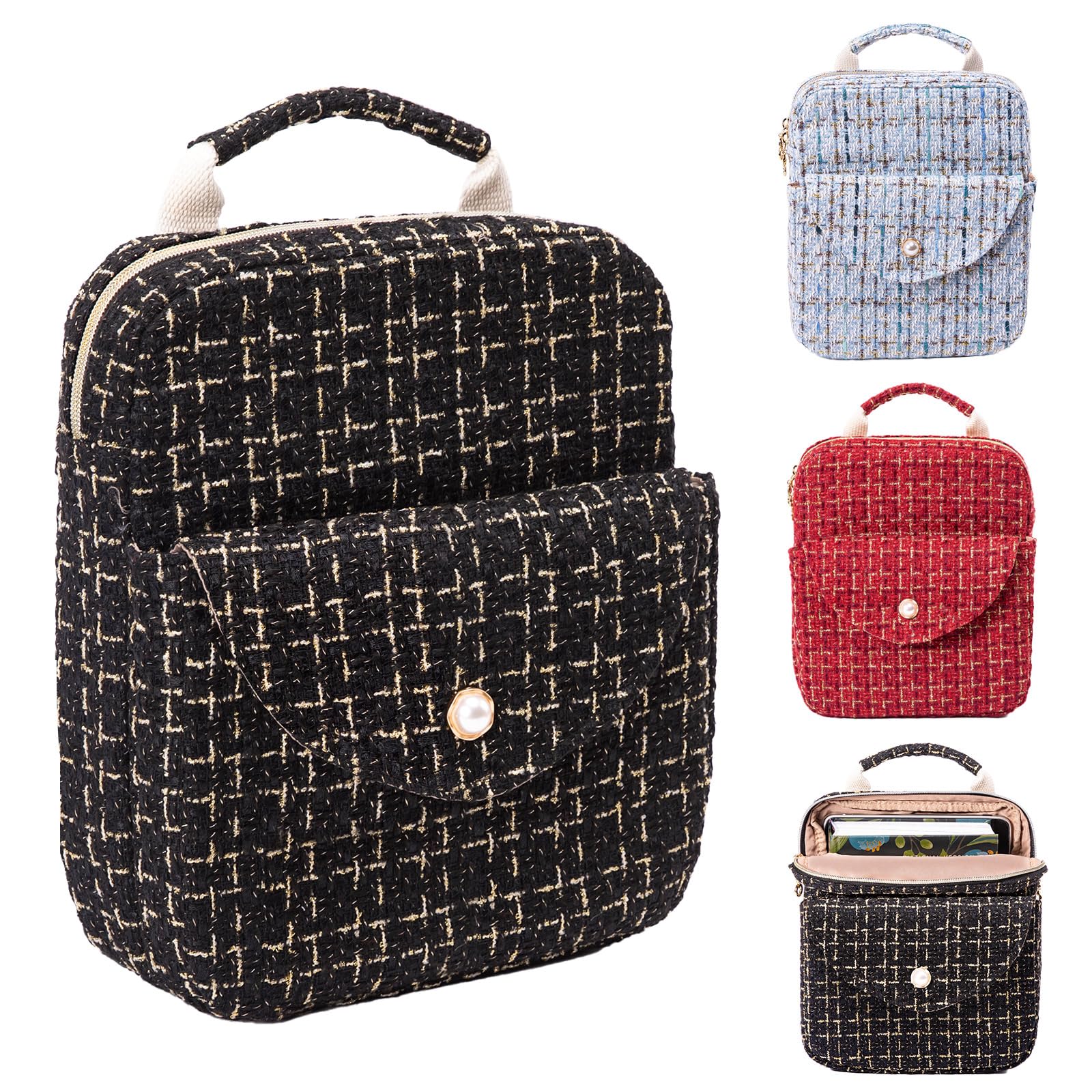 Amazon.com: APLUFINE Tweed Book Sleeve with Zipper - Elegant Zipper ...