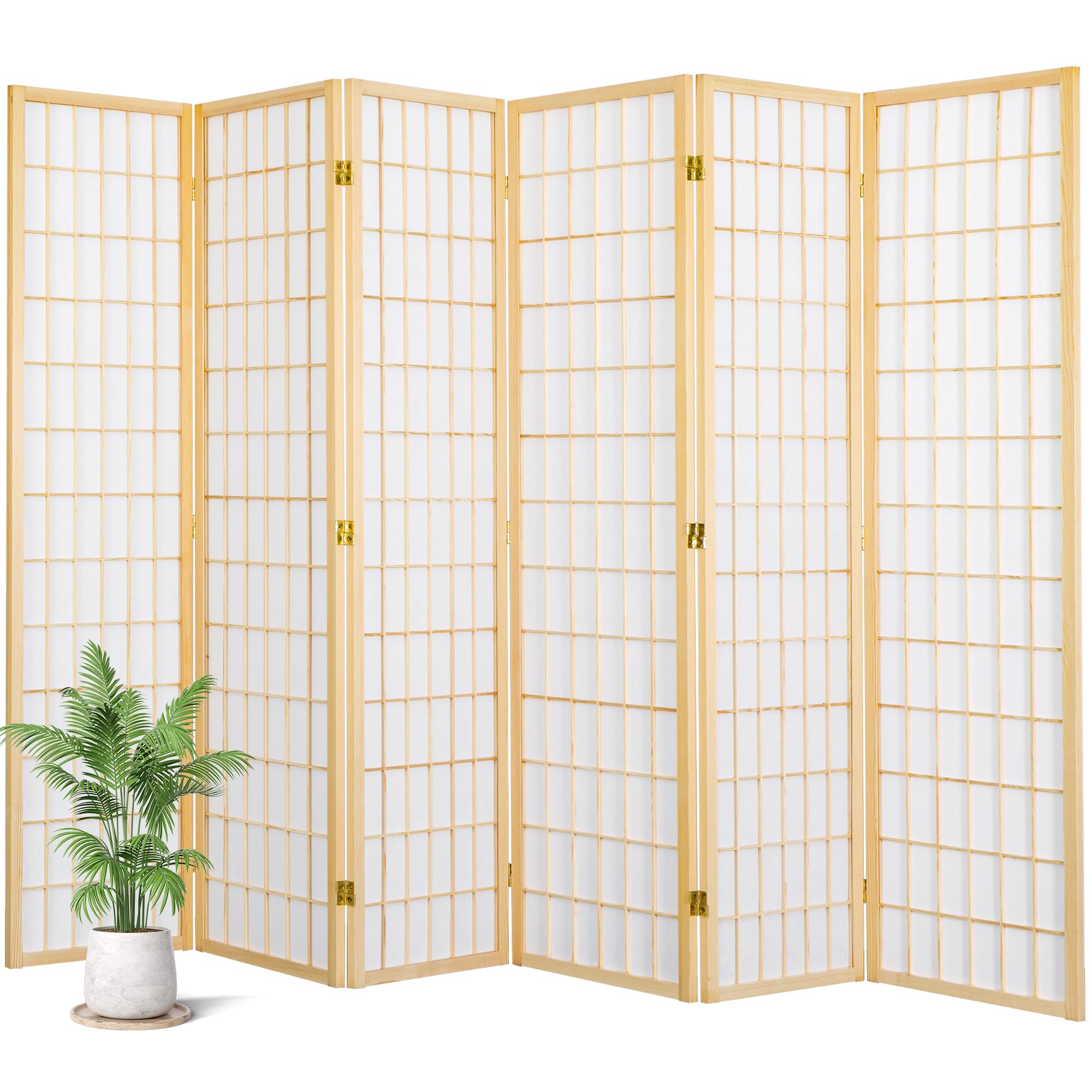 Amazon.com: Salfanre 6 Panel Shoji Screen, Japanese Room Divider ...