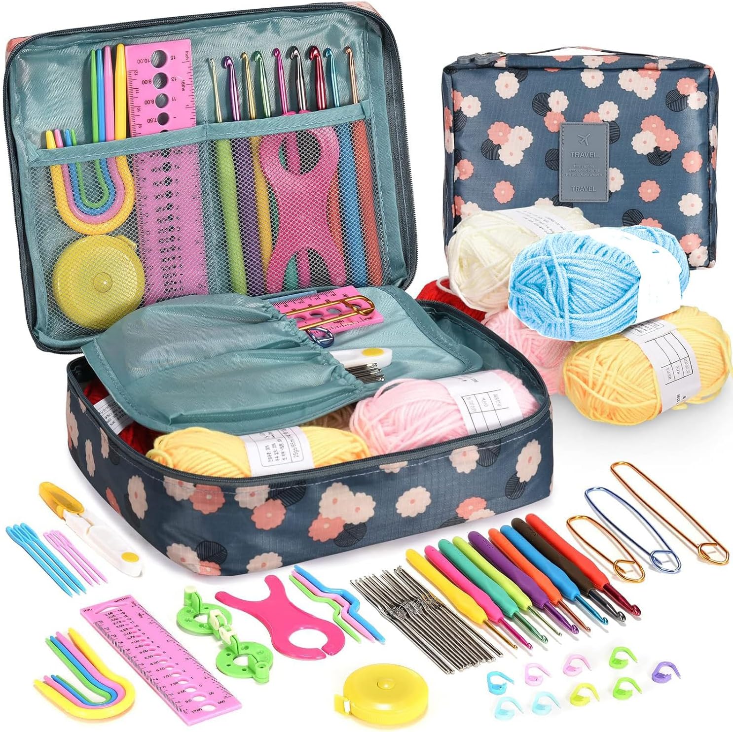 Gemsy® Premium 108Pcs Crochet Needle Kit For Adults – Crochet Set With ...