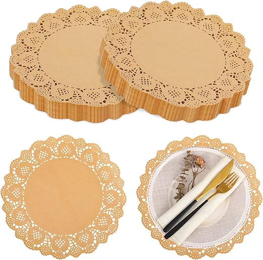 Amazon.com: 600 Pcs Round Paper Placemats Disposable 12 Inch Kraft ...