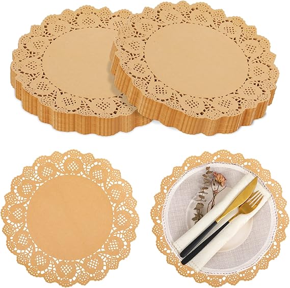 Amazon.com: 600 Pcs Round Paper Placemats Disposable 12 Inch Kraft ...