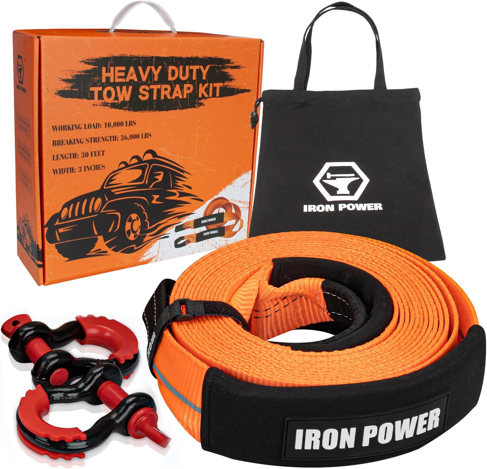 Amazon.com: DKG STRAPS 3" x 20' Extra Heavy Duty 2-PLY Recovery Tow ...