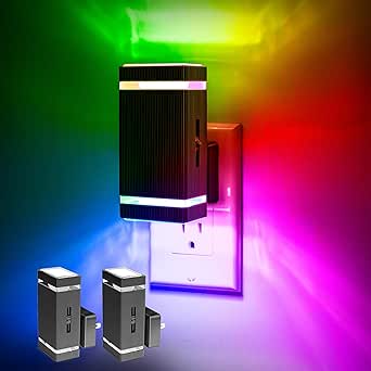 DORESshop Color Changing Night Lights [2 Pack], Night Lights Plug Into ...