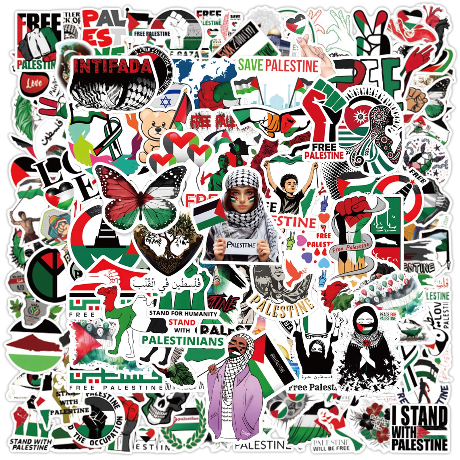 Amazon.com: SAMIQU 110Pcs Free Palestine Stickers, Vinyl Waterproof ...