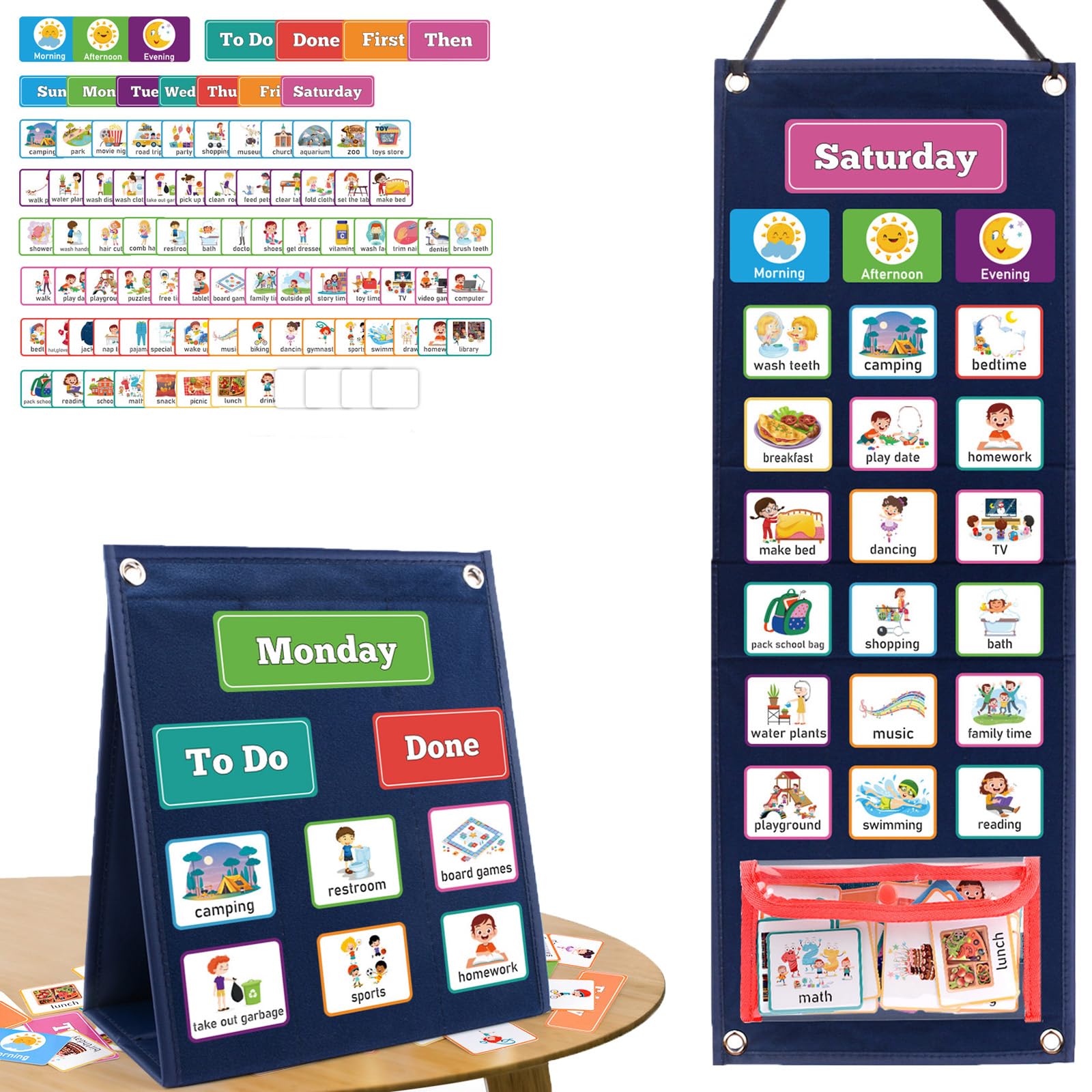 Buy Nigifter Visual Schedule Chore Chart for Kids Routine Chart with ...