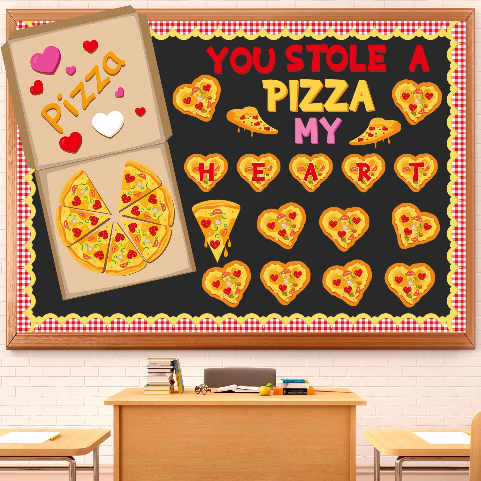 Amazon.com : Epakh 44 Pcs Valentine's Day Bulletin Board Pizza Theme ...