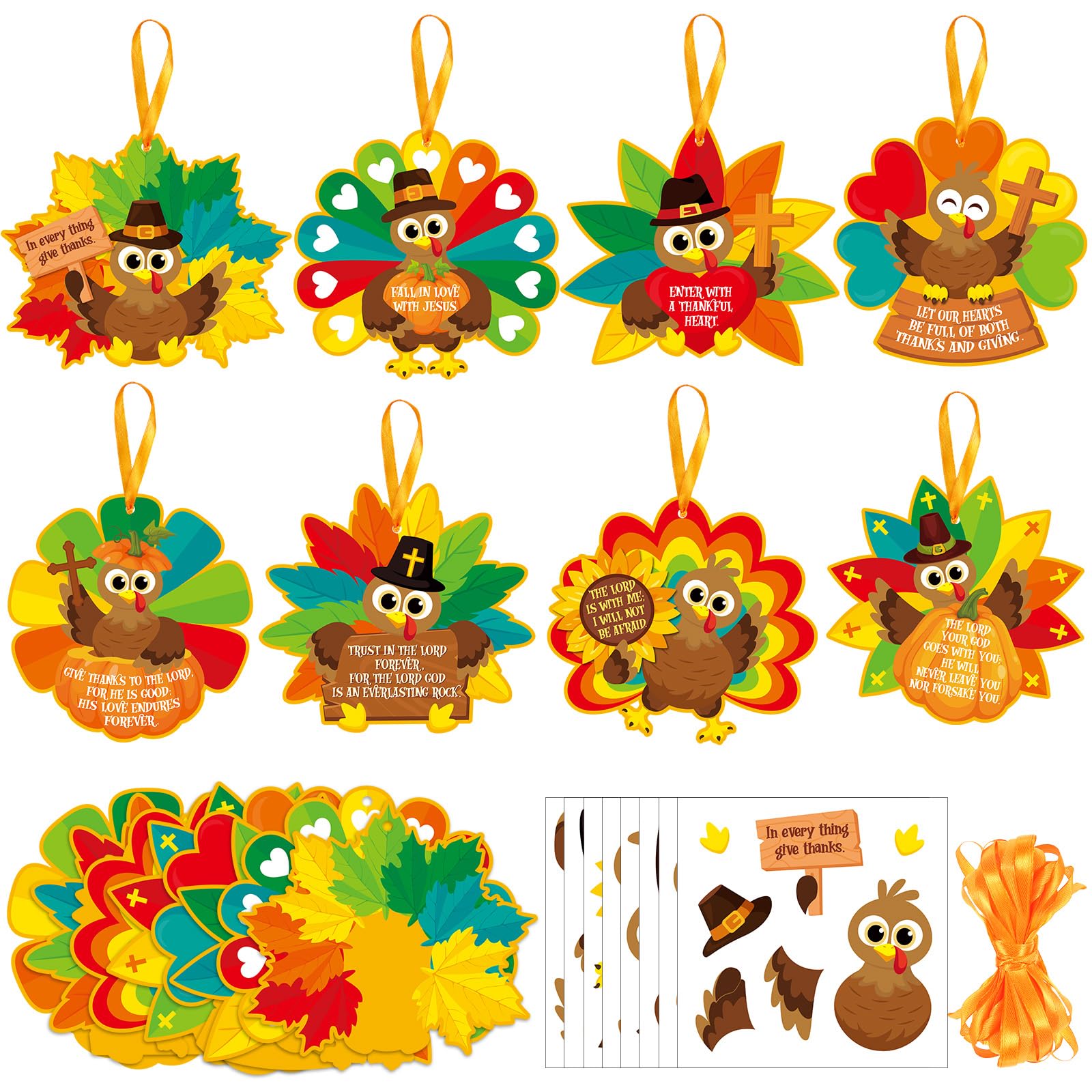 Snapklik.com : Blosssound 32 Sets Thanksgiving Turkey Craft Kits Fall ...