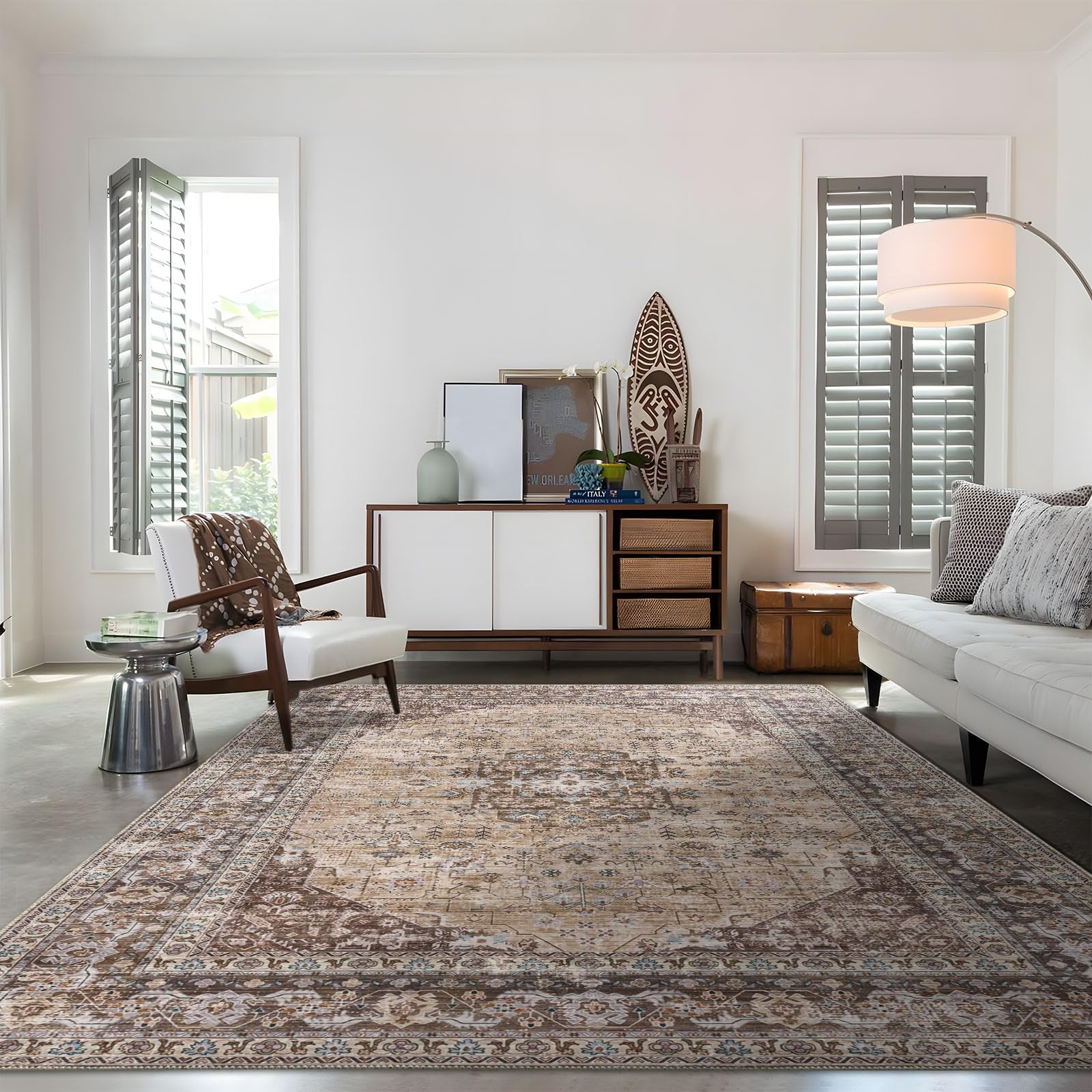 DECOMALL Kalina Washable Area Rugs 8x10ft, Bohemian Vintage Foldable ...