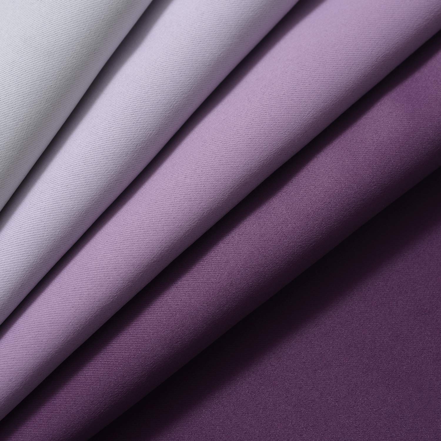 Yakamok Purple and Greyish White Rod Pocket Ombre Curtains, Light ...