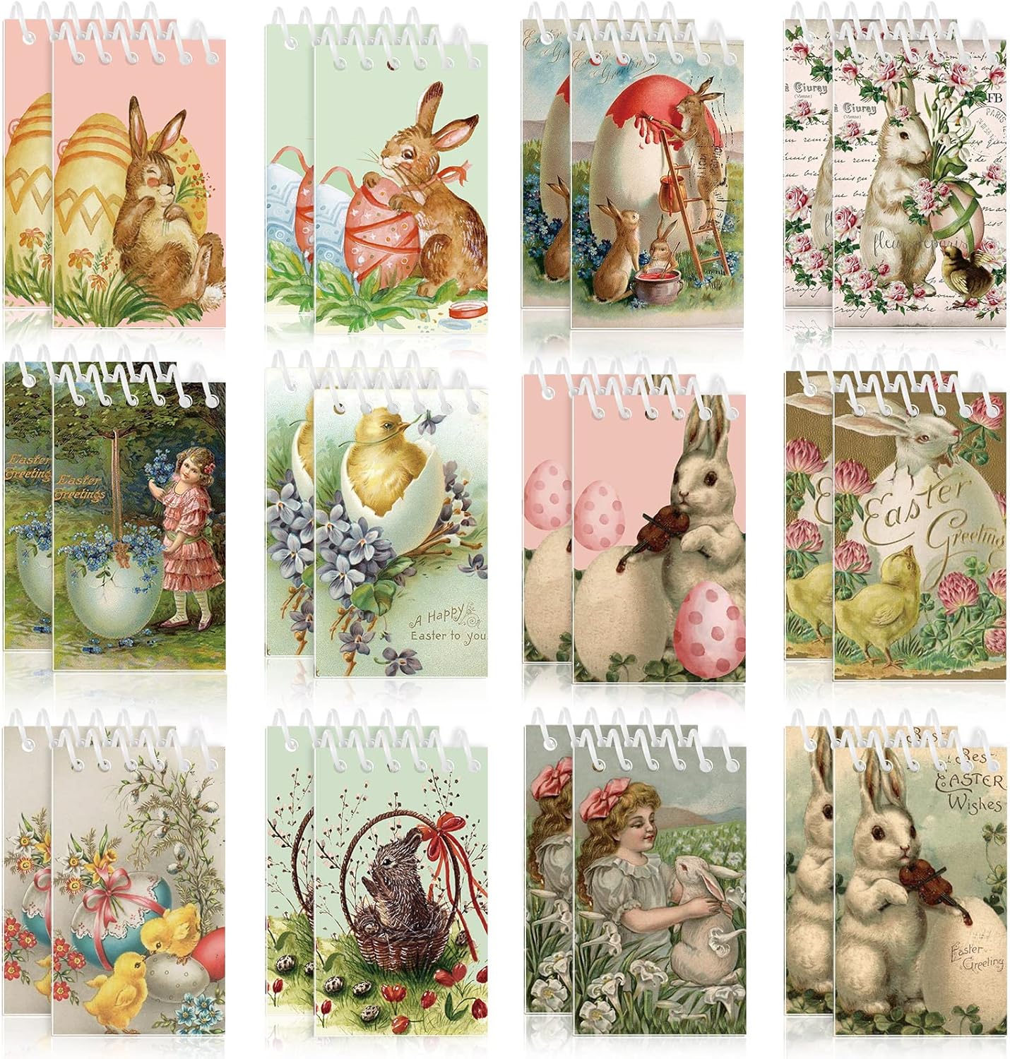 Amazon.com : Lincia 24 Pieces Easter Mini Notepads Easter Party Favors ...