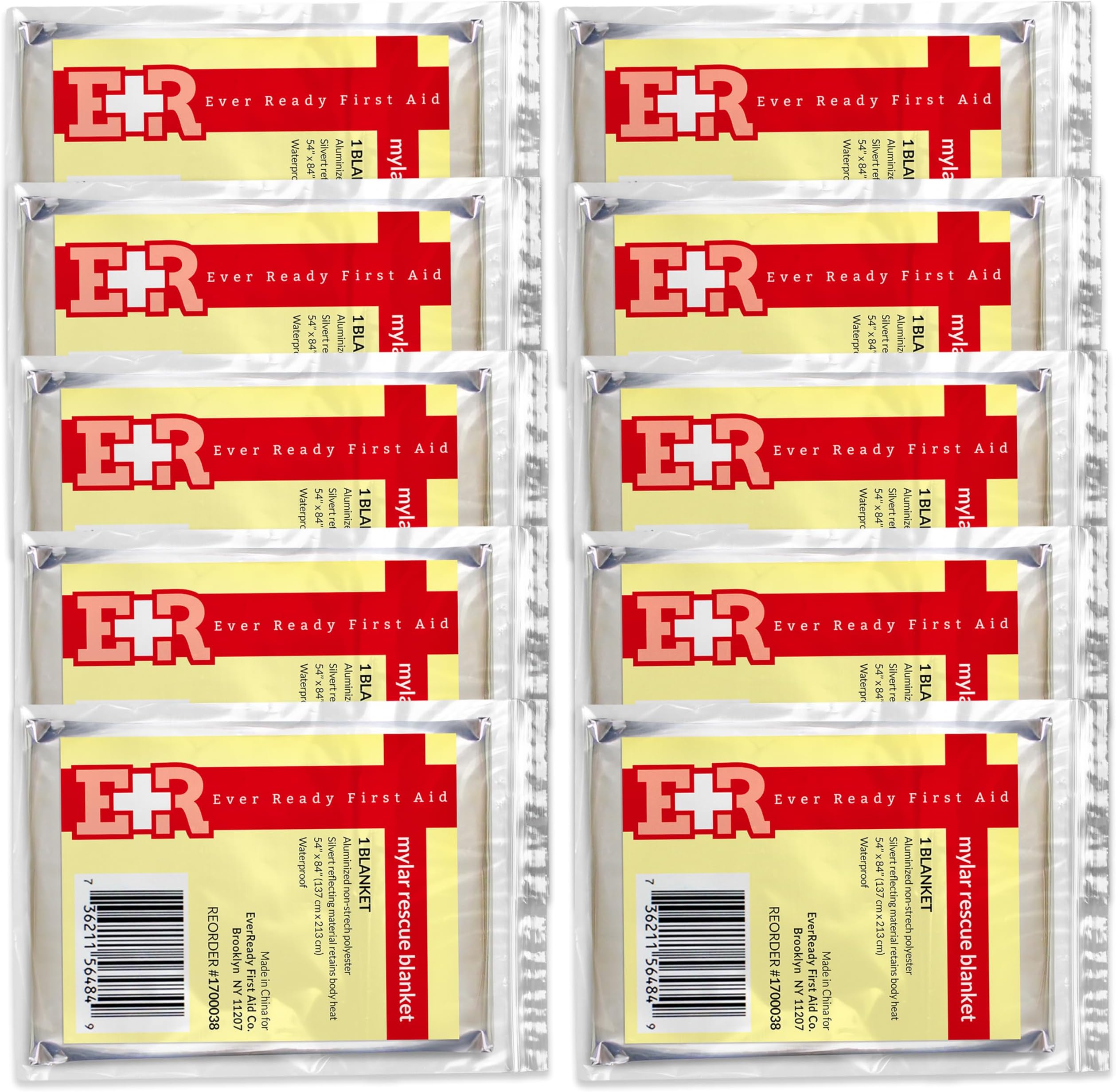 Amazon.com: Ever Ready First Aid Mylar Rescue Blanket, Large Silver ...