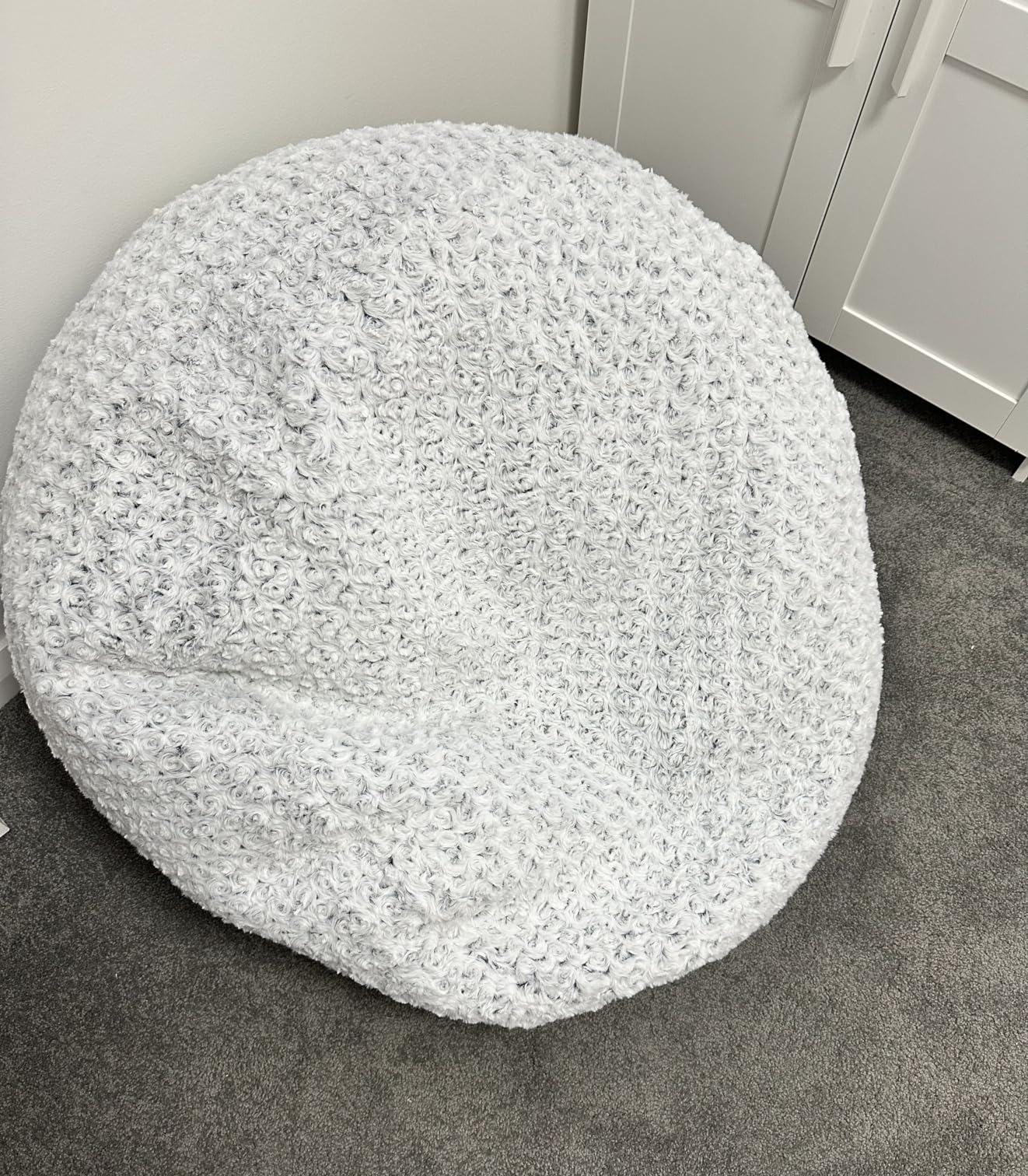 Plush Flower Bean Bags Chairs(NO Filler) Grey Storage Beanbag Chair ...