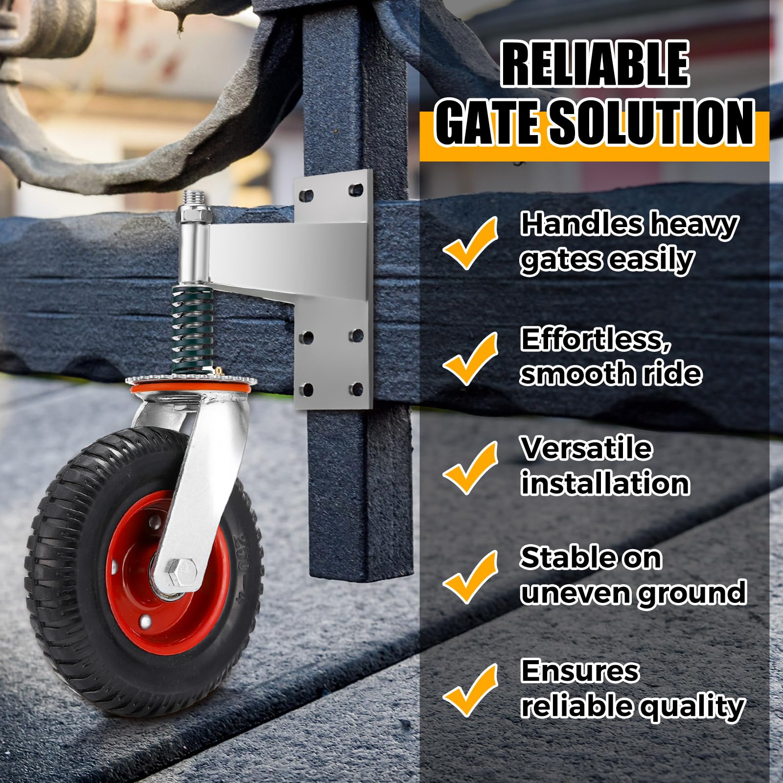 Snapklik.com : Seeloowy 2 Pack 6 Inch Gate Wheels Fence For Metal Tube ...