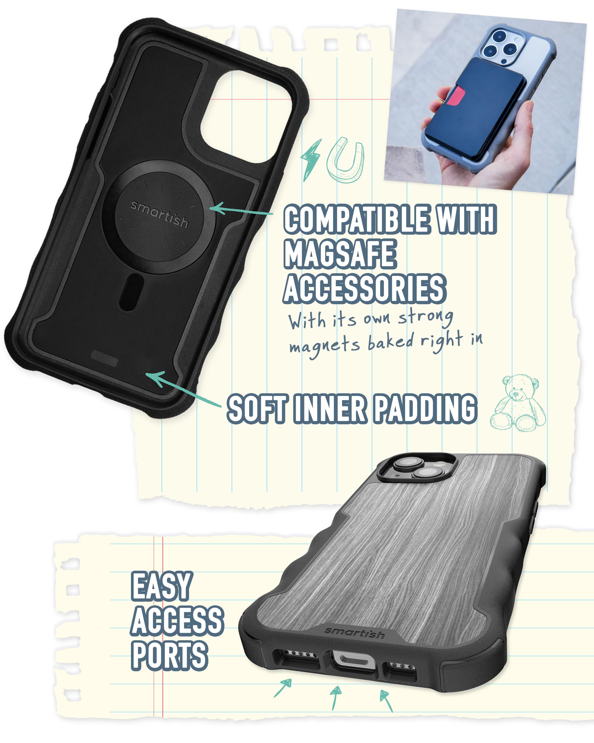 Snapklik.com : Smartish iPhone 15 Protective Magnetic Case - Gripzilla ...