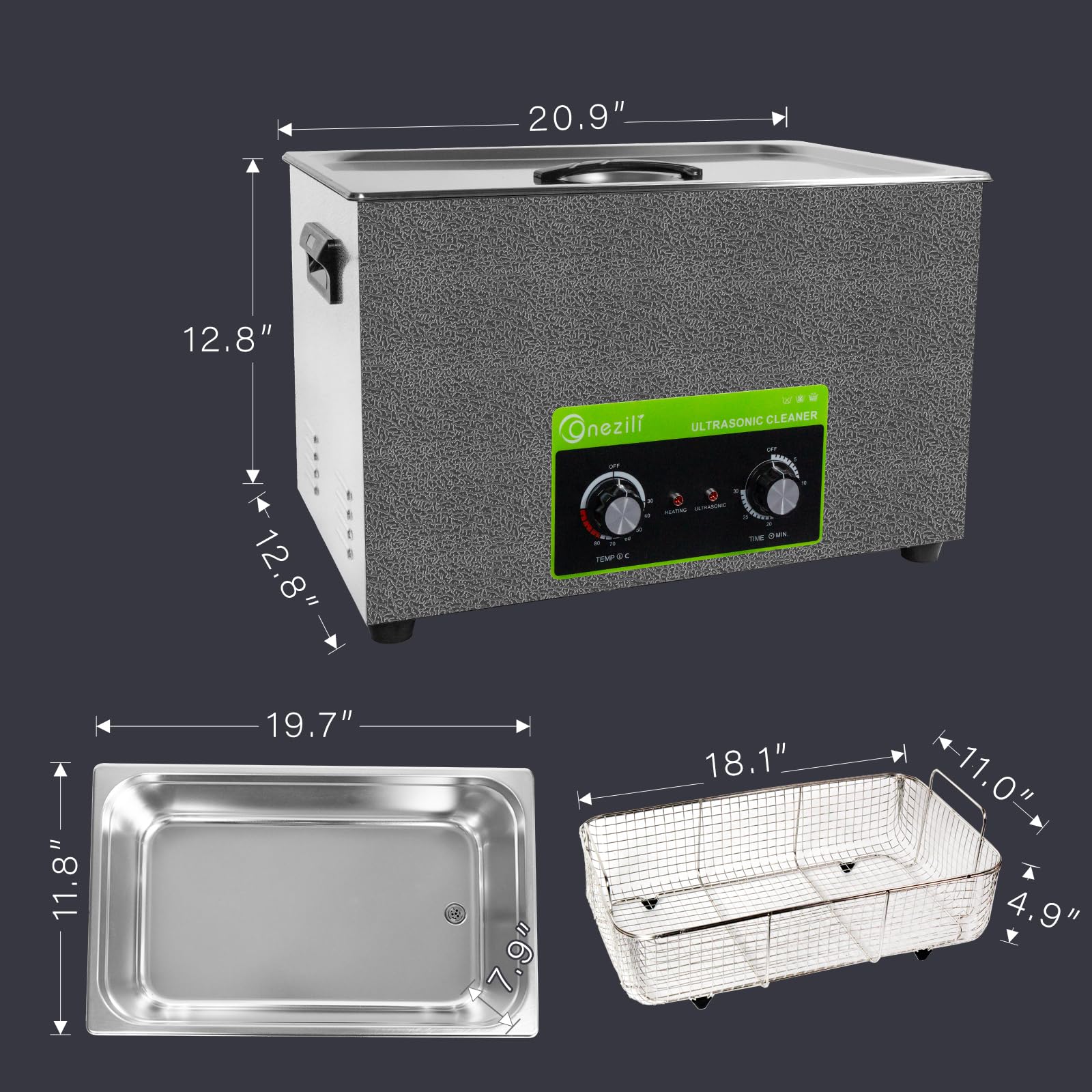 ONEZILI Ultrasonic Cleaner 30L, Upgraded Large Ultrasonic Cleaner High ...
