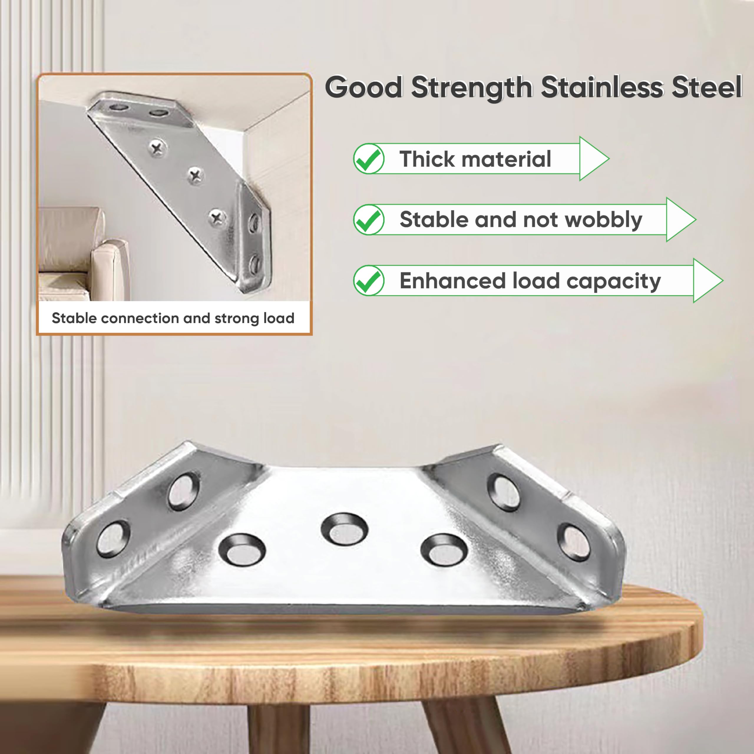 Snapklik.com : Stainless Steel L Brackets For Wood Heavy Duty Corner ...