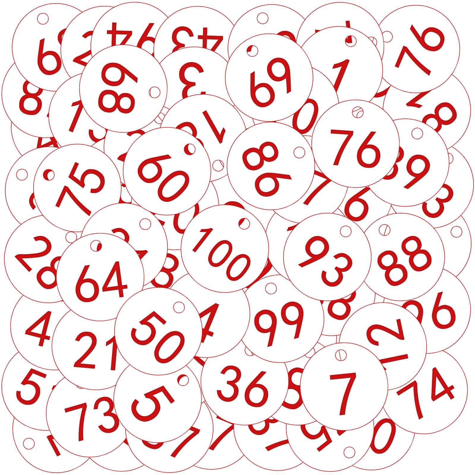 OFFCUP Plastic Number, 100pcs Engraved Numbered Tags, Plastic Number ...